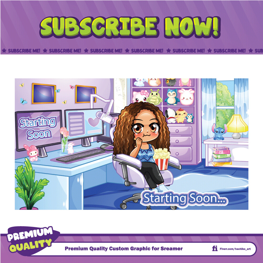 ArtStation - Custom Starting Soon Twitch Screen By Hachiko_Art