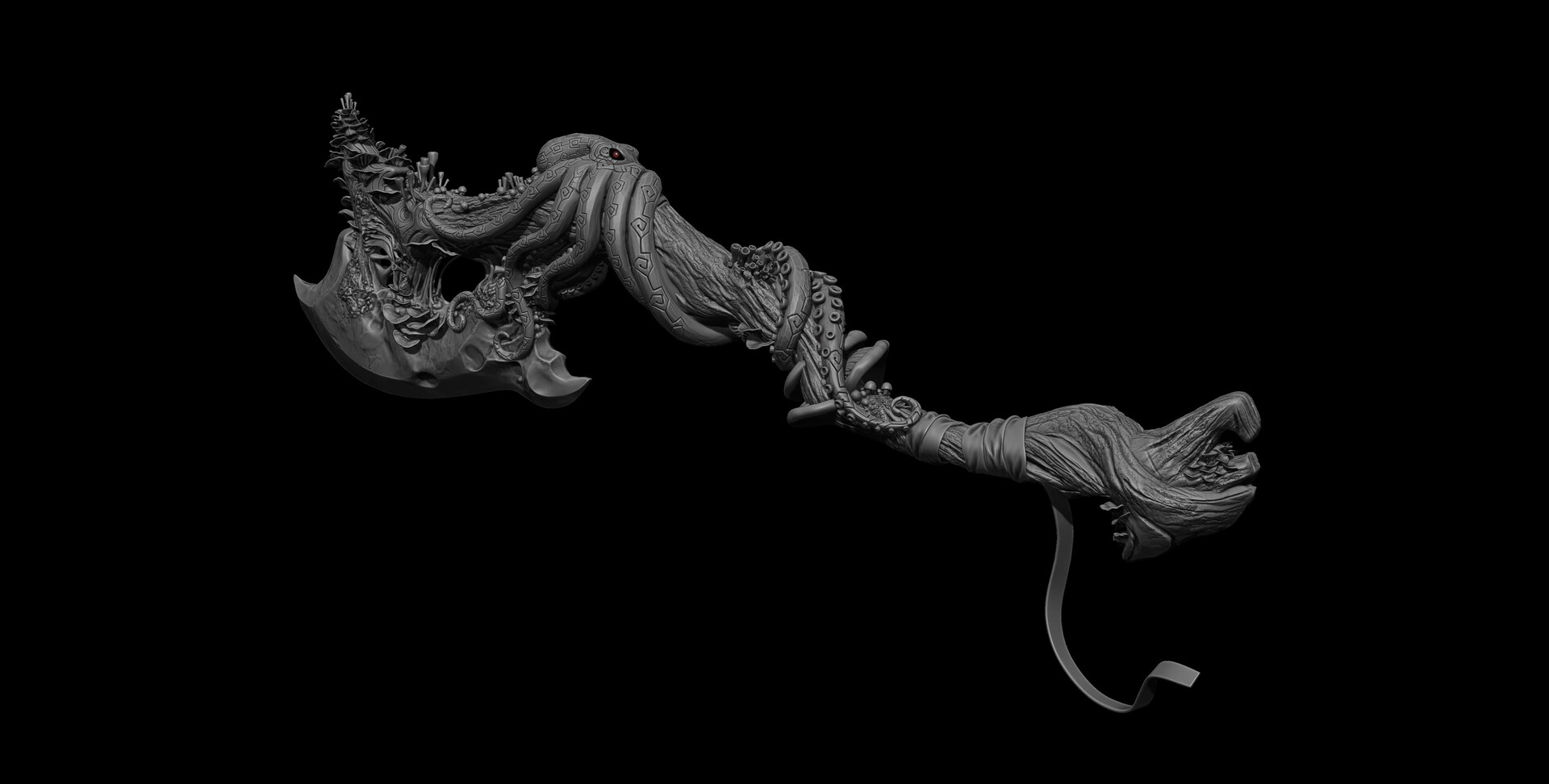 ArtStation - Concept 3D Sculpt for Fungus Demon Axe