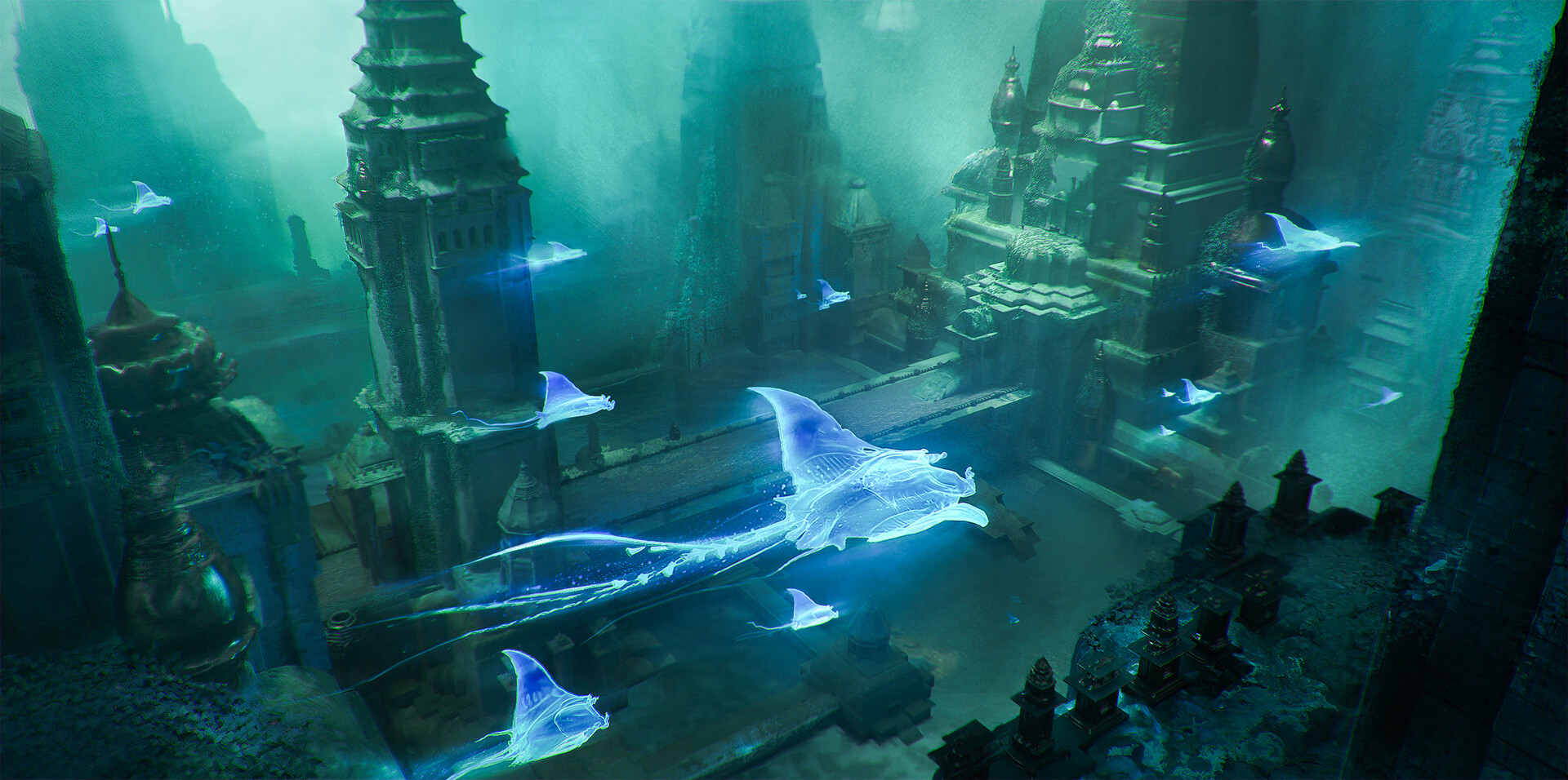 Soaring Manta Rays by Robin Olausson : r/ImaginaryLeviathans