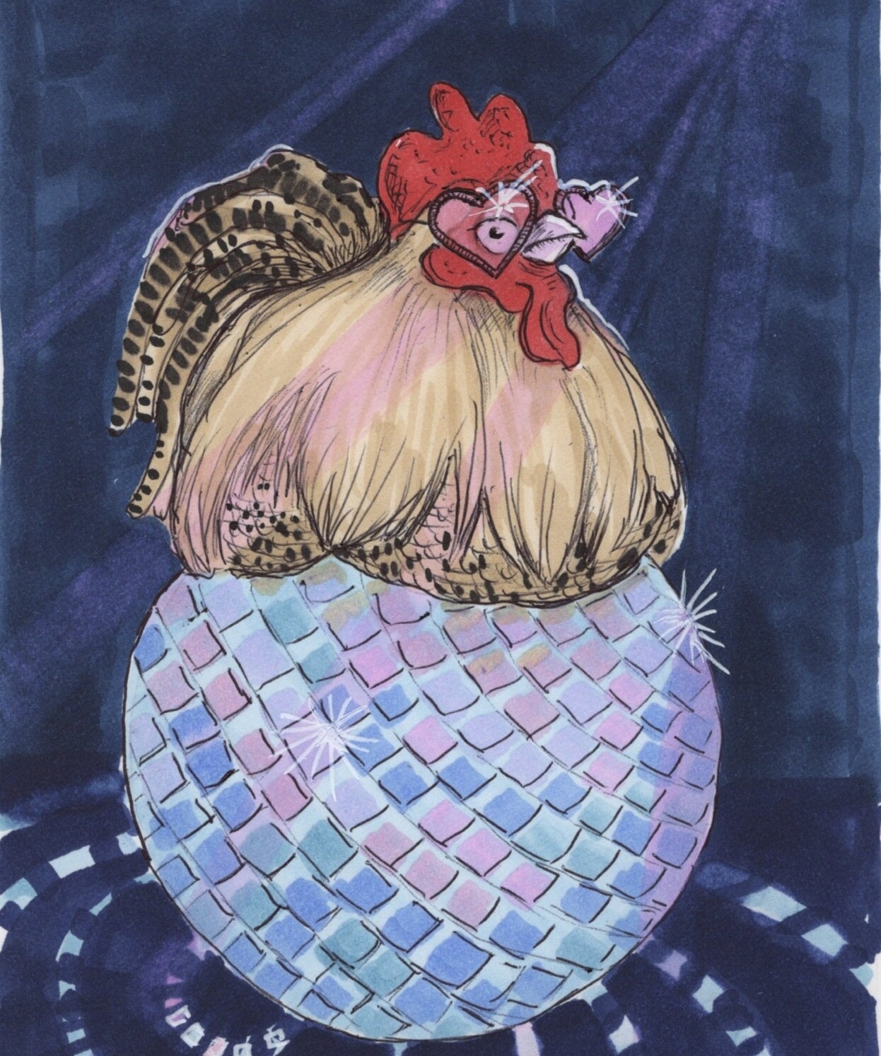 ArtStation - Disco Chicken Birthday Card