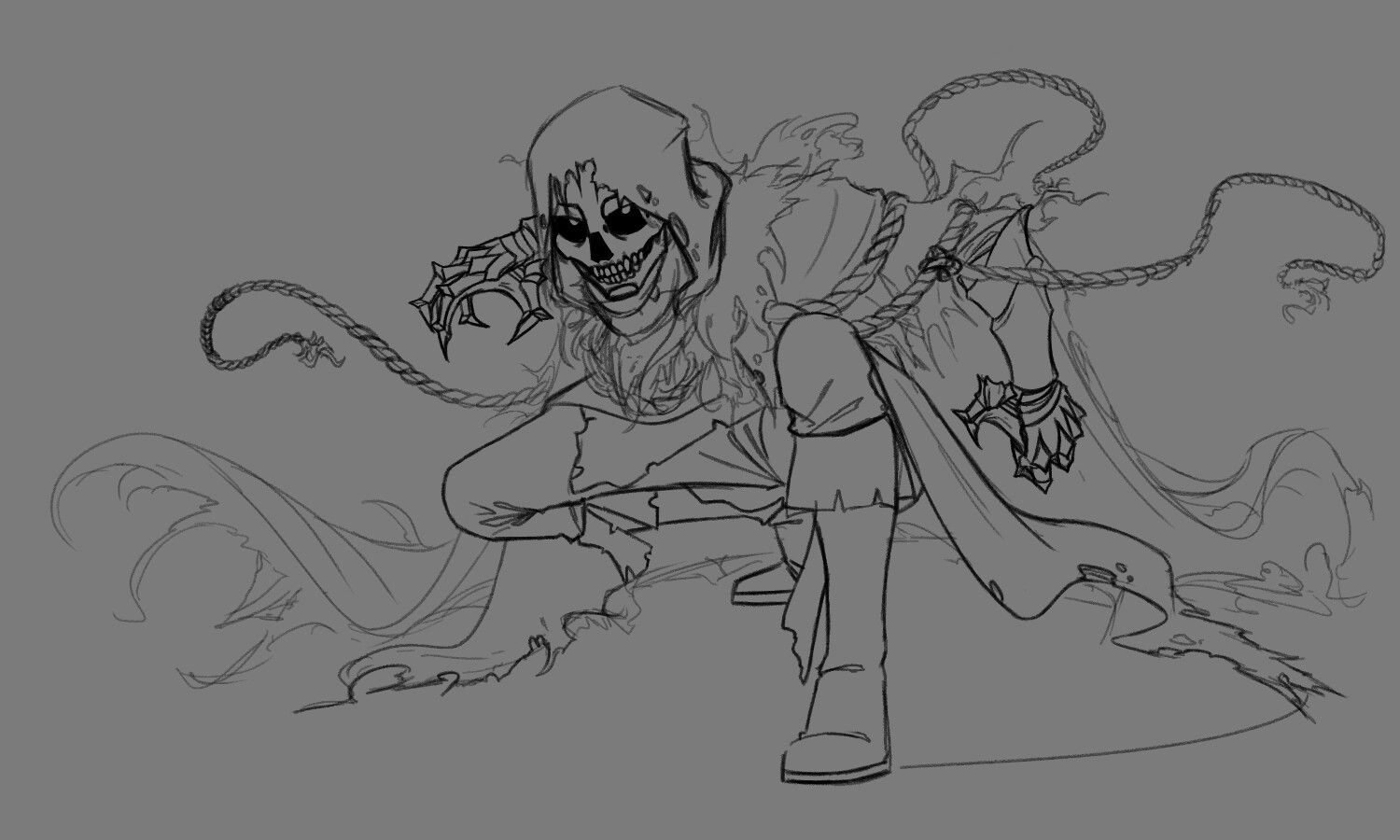 ArtStation - Spooky Guy landing sketch