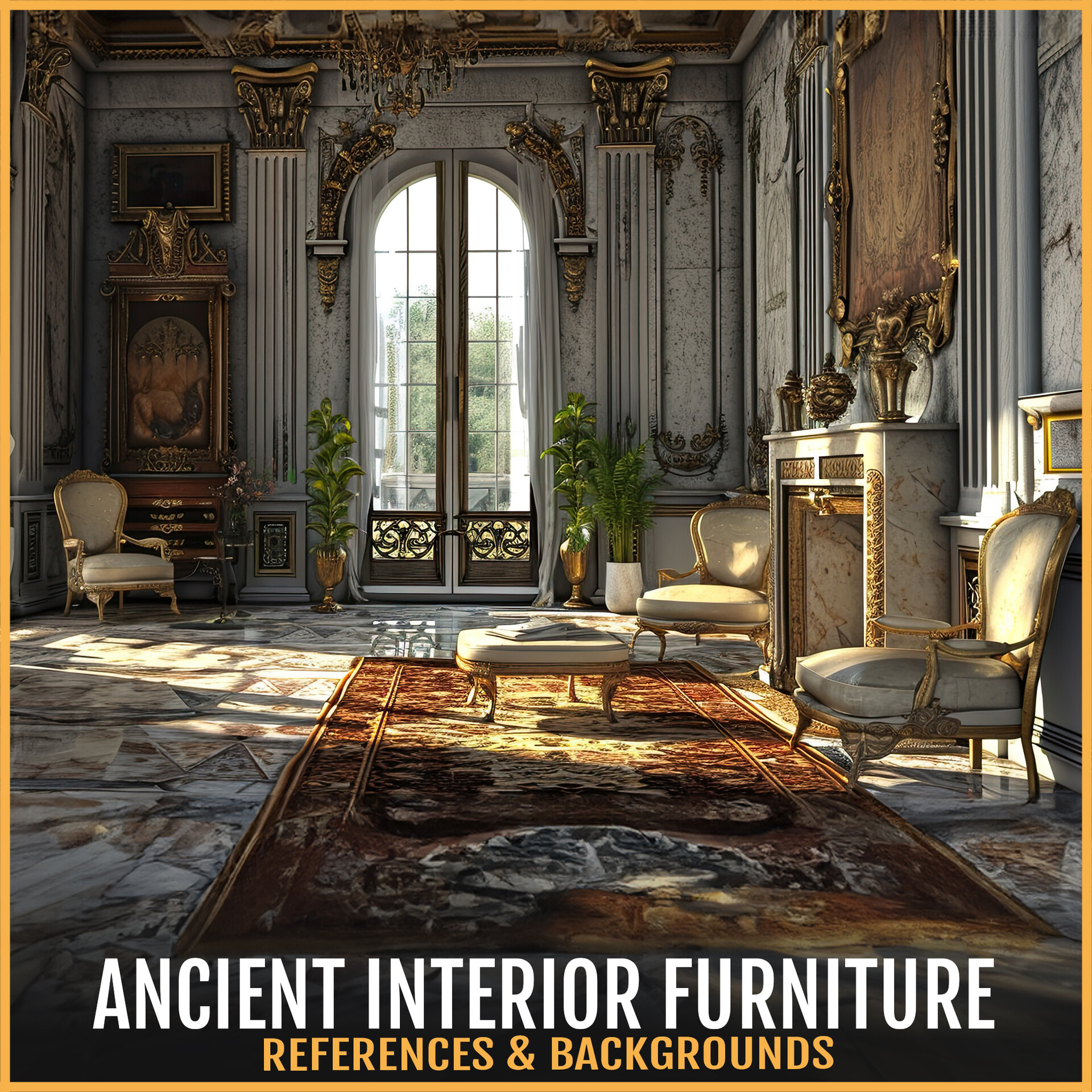 ArtStation - 202 Ancient Interior With Antique Furniture