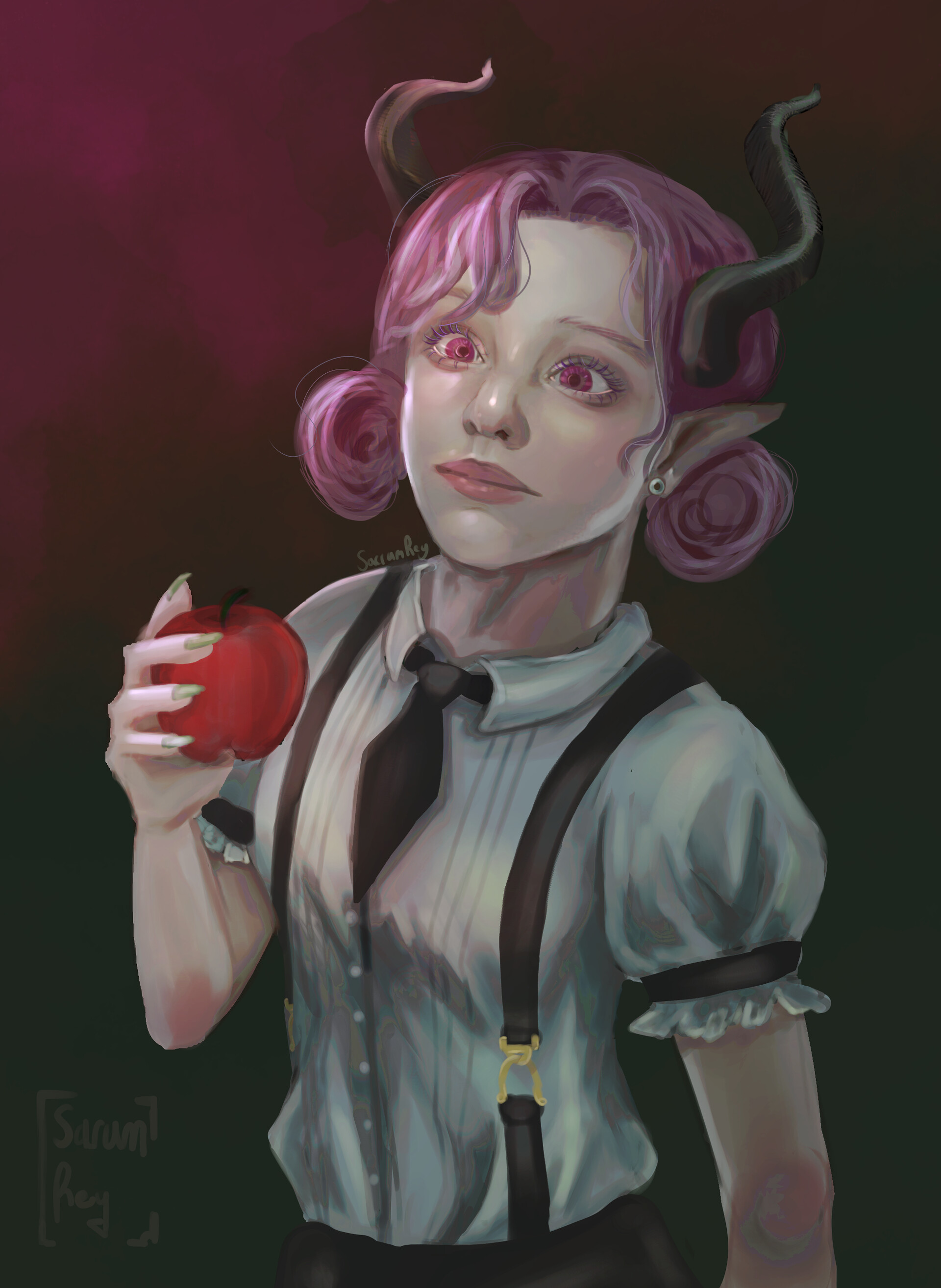 ArtStation - Orin/ Fantasy Demon Elf Illustration