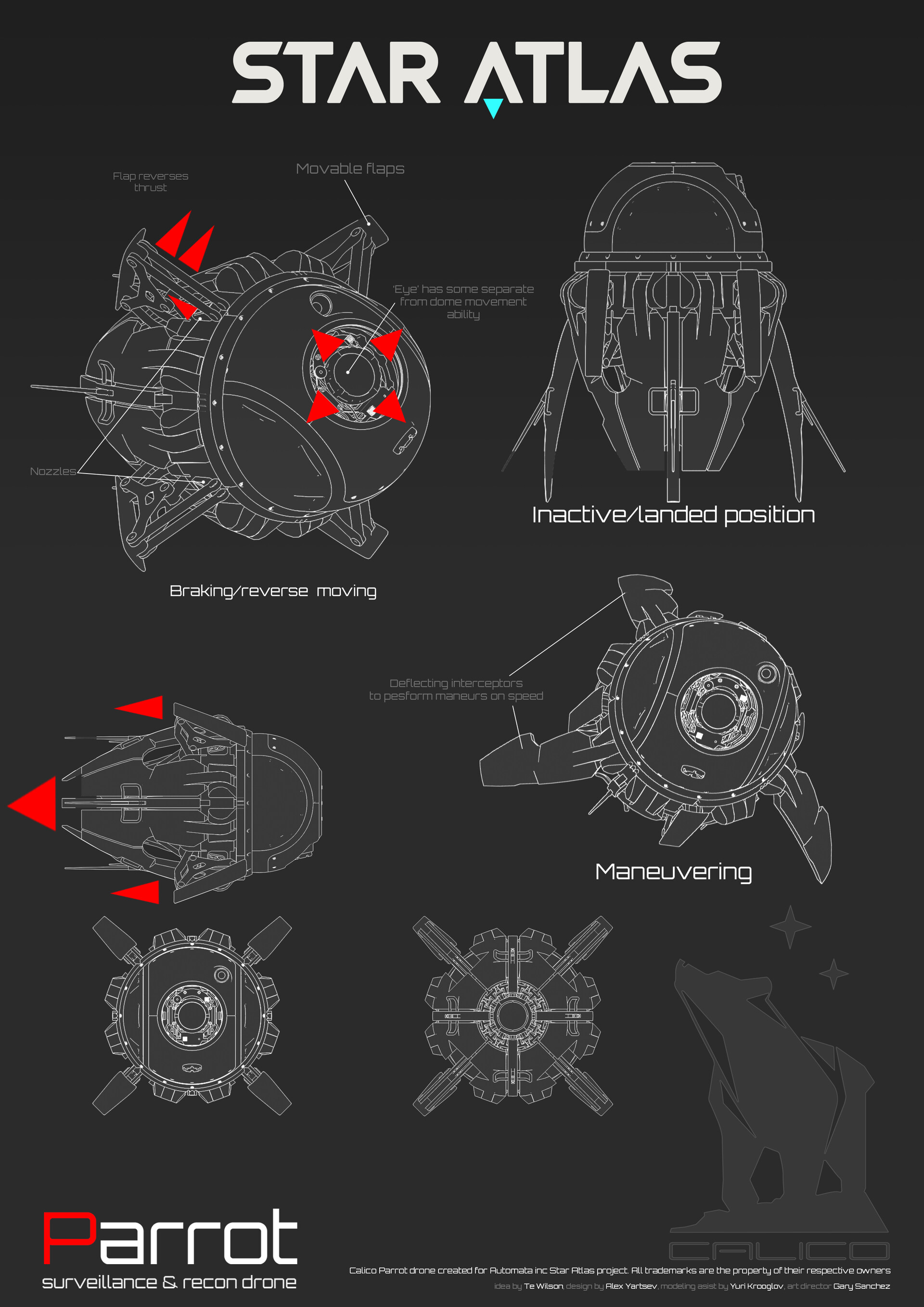RenderDock - Calico Parrot Drone