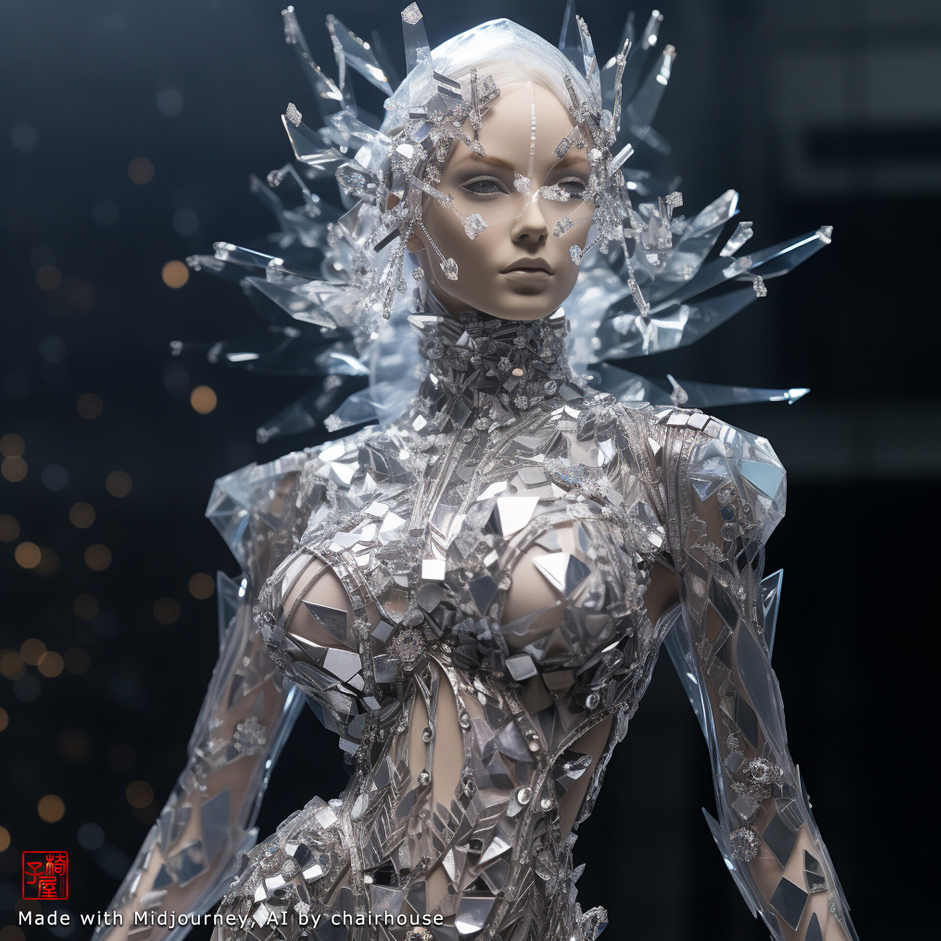 ArtStation - mechanical goddess6 in the future machine city under EPAC 240407 by Midjourney