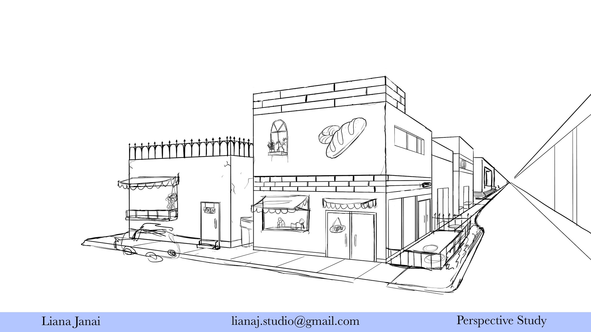 ArtStation - Bakery Perspective Study WIP