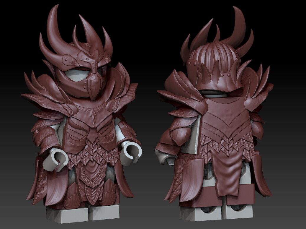 ArtStation - Daedric Armor set for LEGO minifigure TES 5 Skyrim