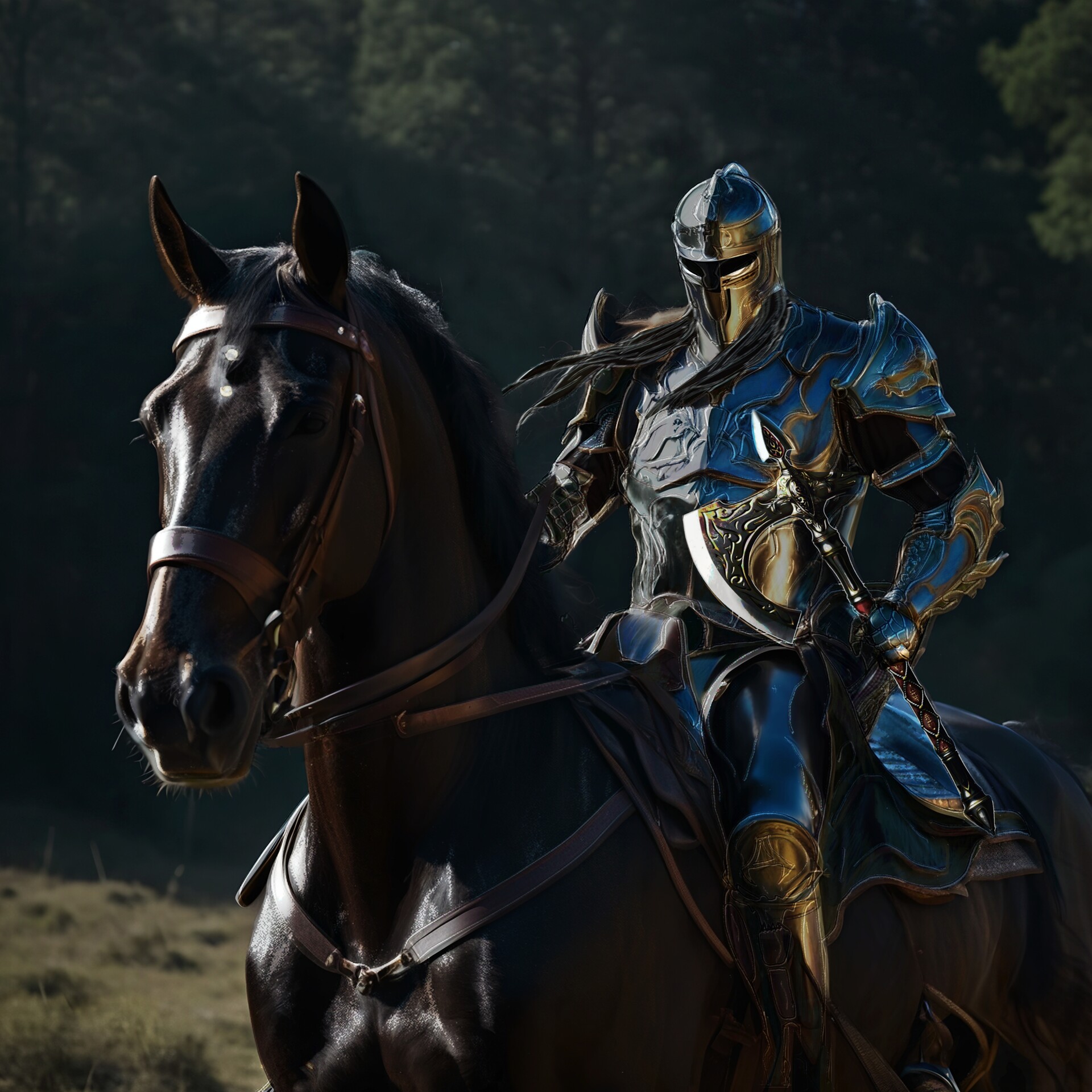 ArtStation - Knight with Horse