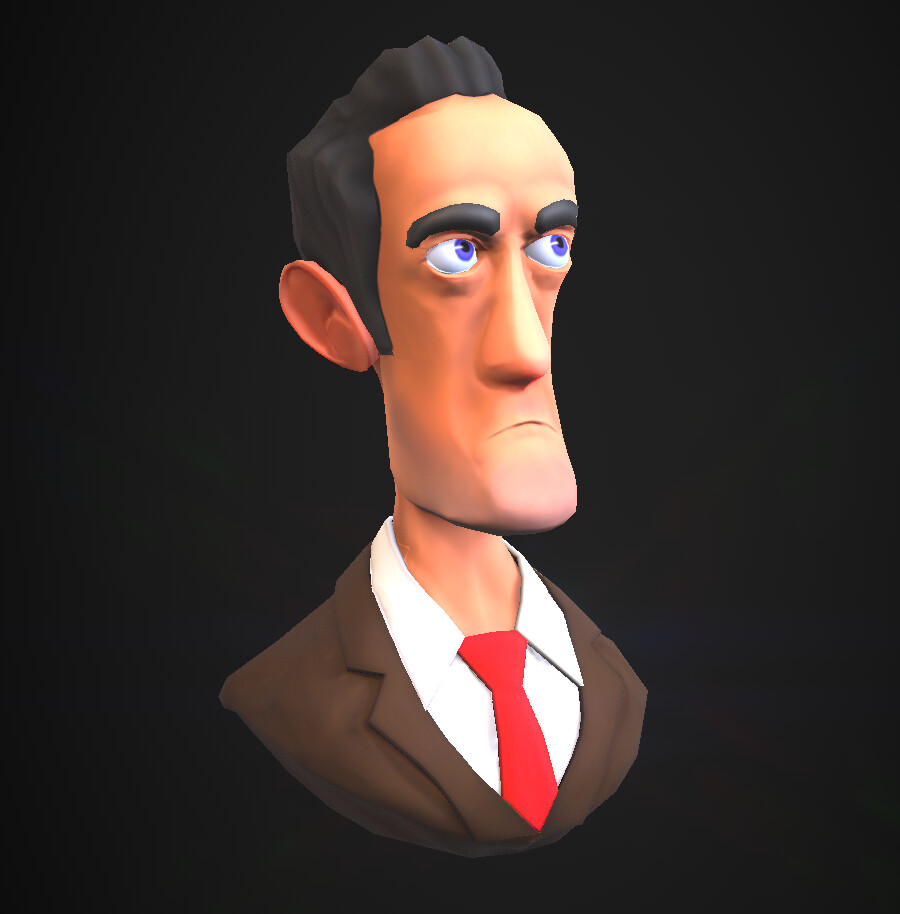 ArtStation - Stylized men Head sculpt practice