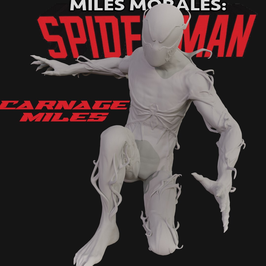 ArtStation - SPIDER-MAN - CARNAGE MILES MORALES STL File