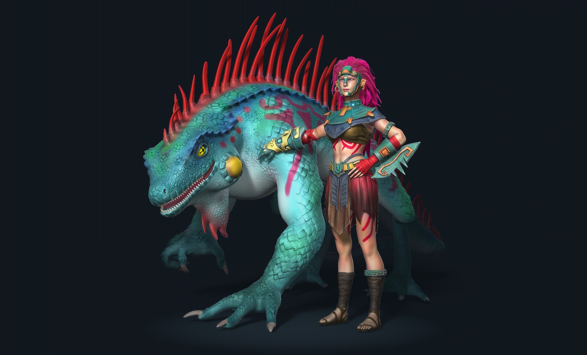 Aztec Lizard Warrior