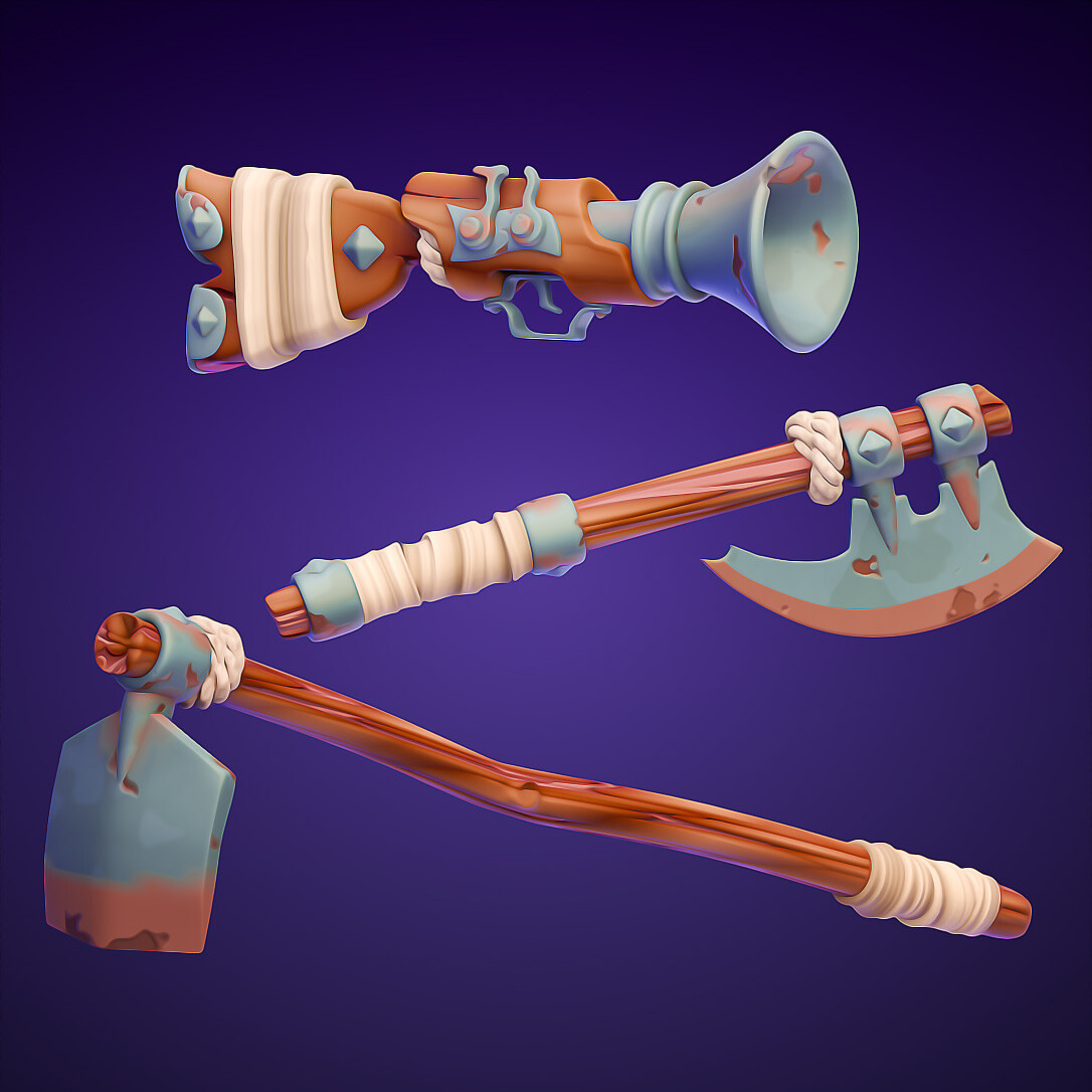 ArtStation - Oxidized copper props