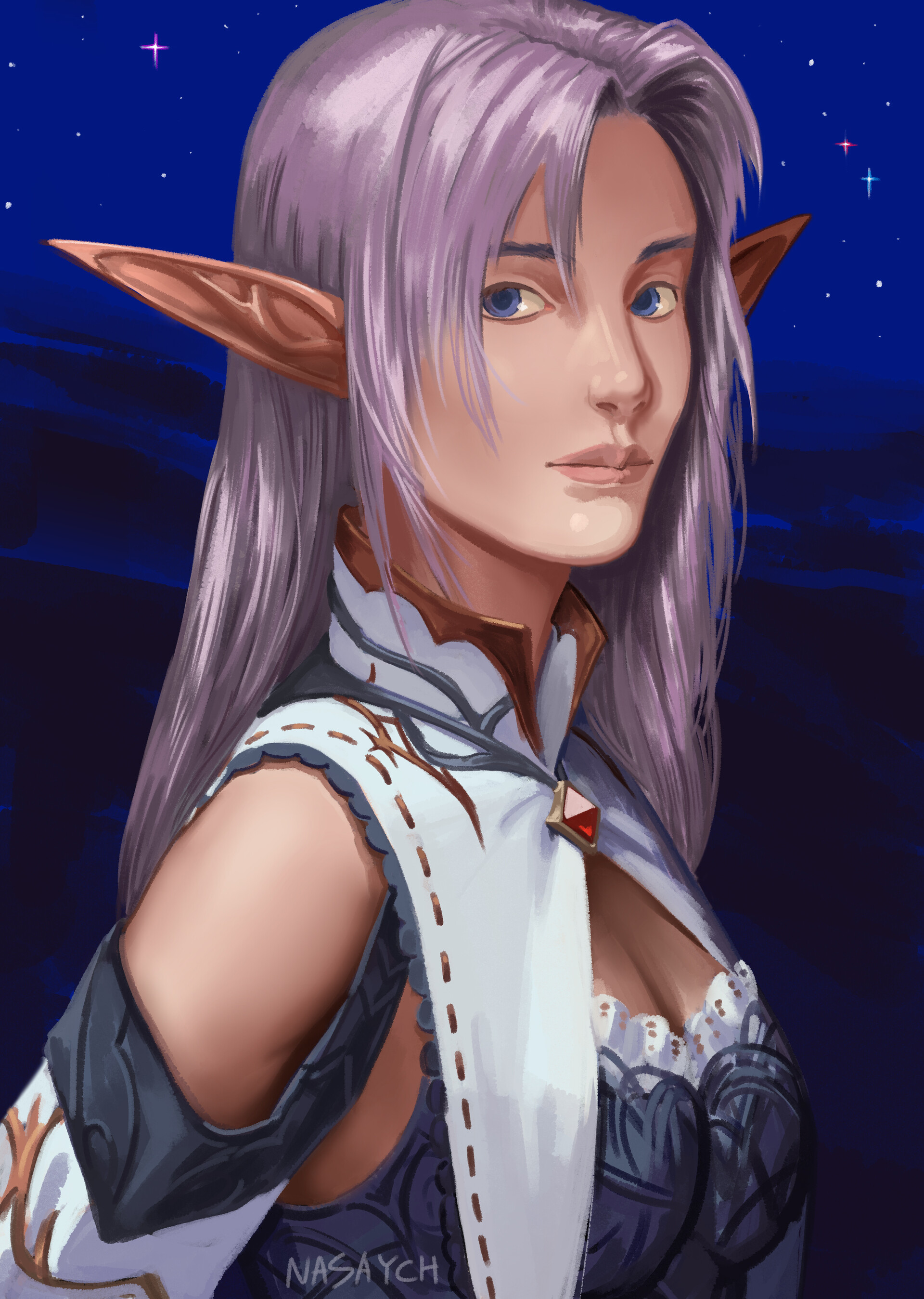 ArtStation - Light Elf in Robe Armor