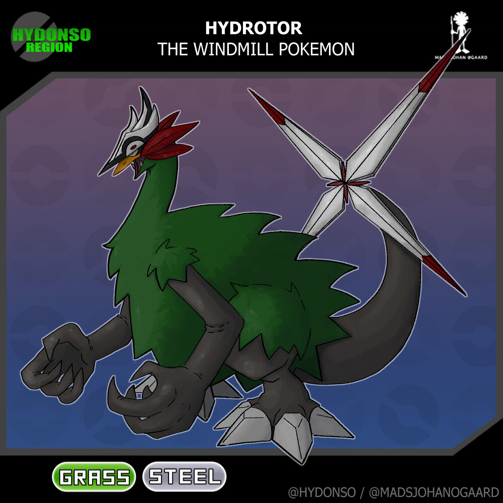 ArtStation - Hydonso region| Hydrotor The Windmill Pokemon