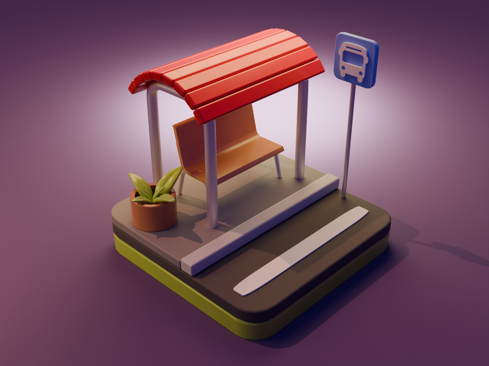 ArtStation - Tutorial Based - Bus Stop