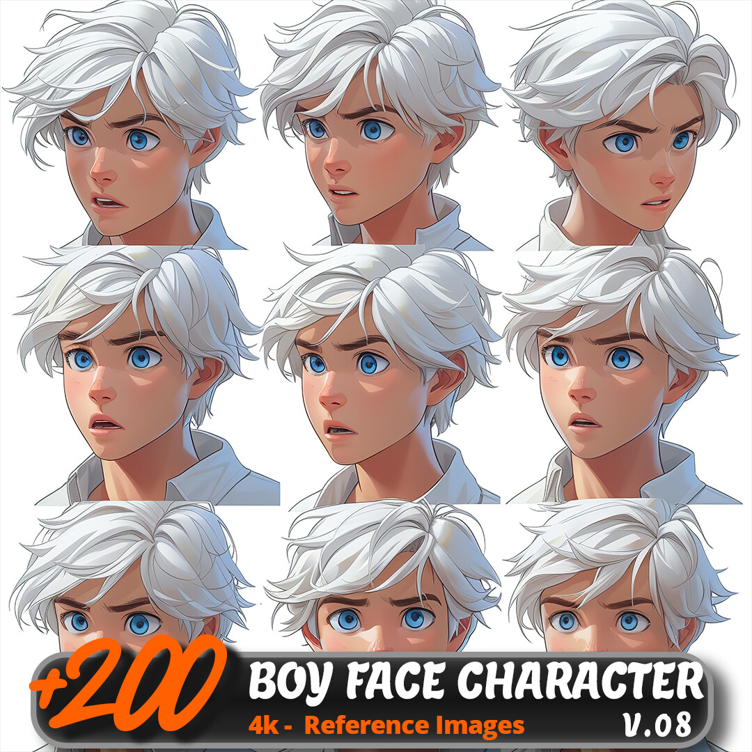 ArtStation - BOY FACE CHARACTER VOL. 08/ 4K/ Reference Image