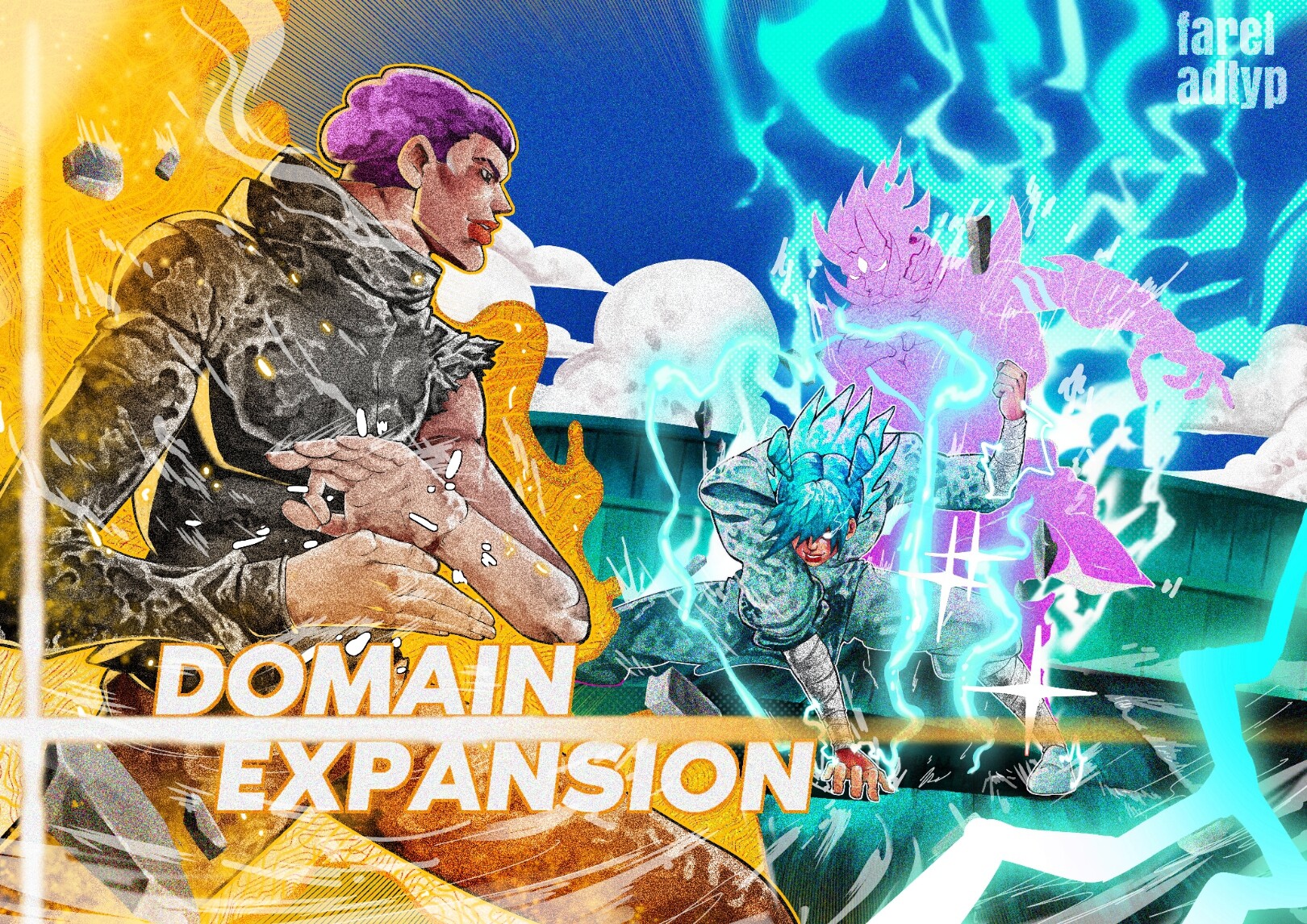 ArtStation - Kinji Hakari vs Hajime Kashimo Jujutsu Kaisen in Jojo style