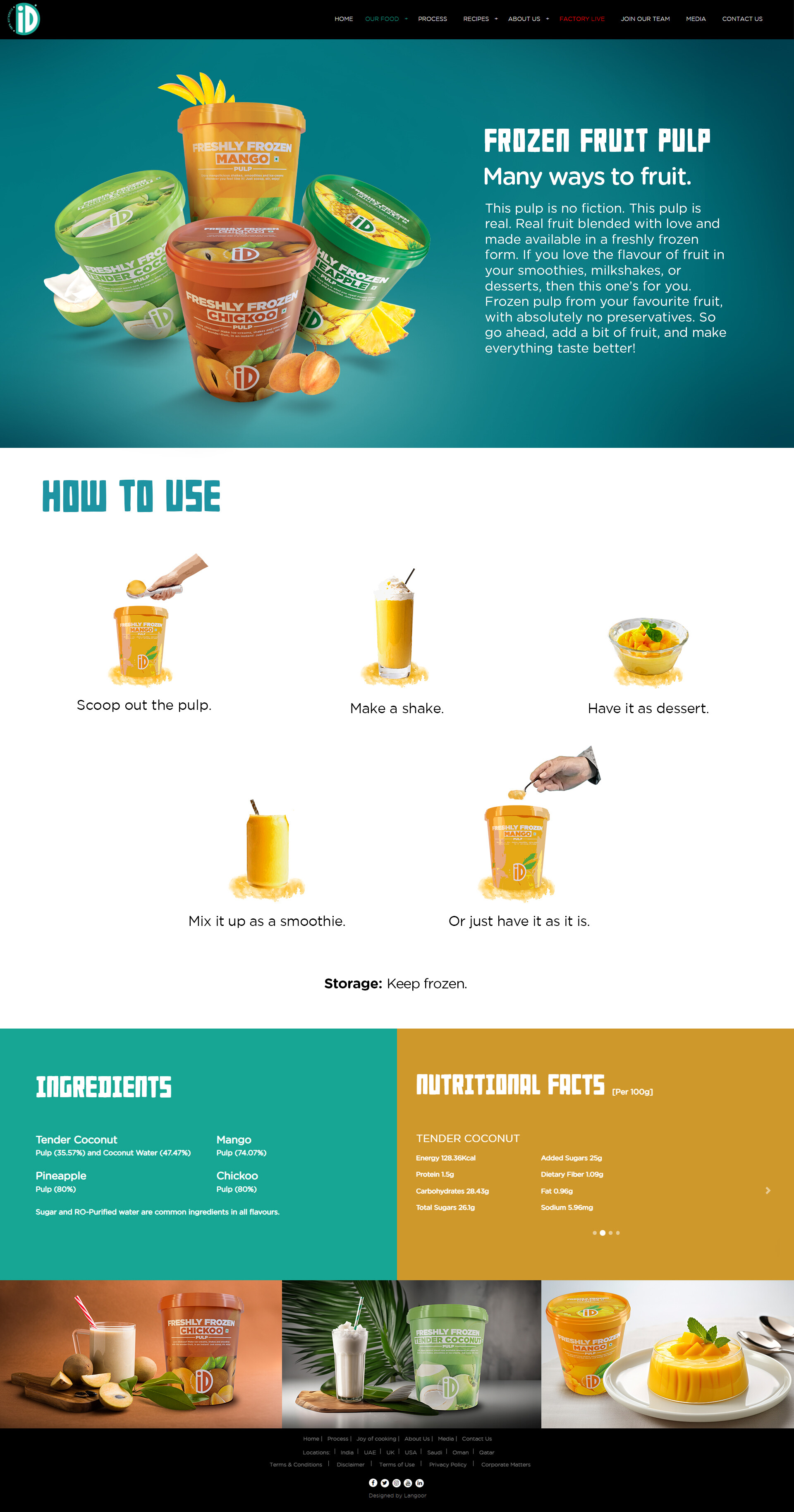 ArtStation - Website for iD Frozen Fruit Pulp Product