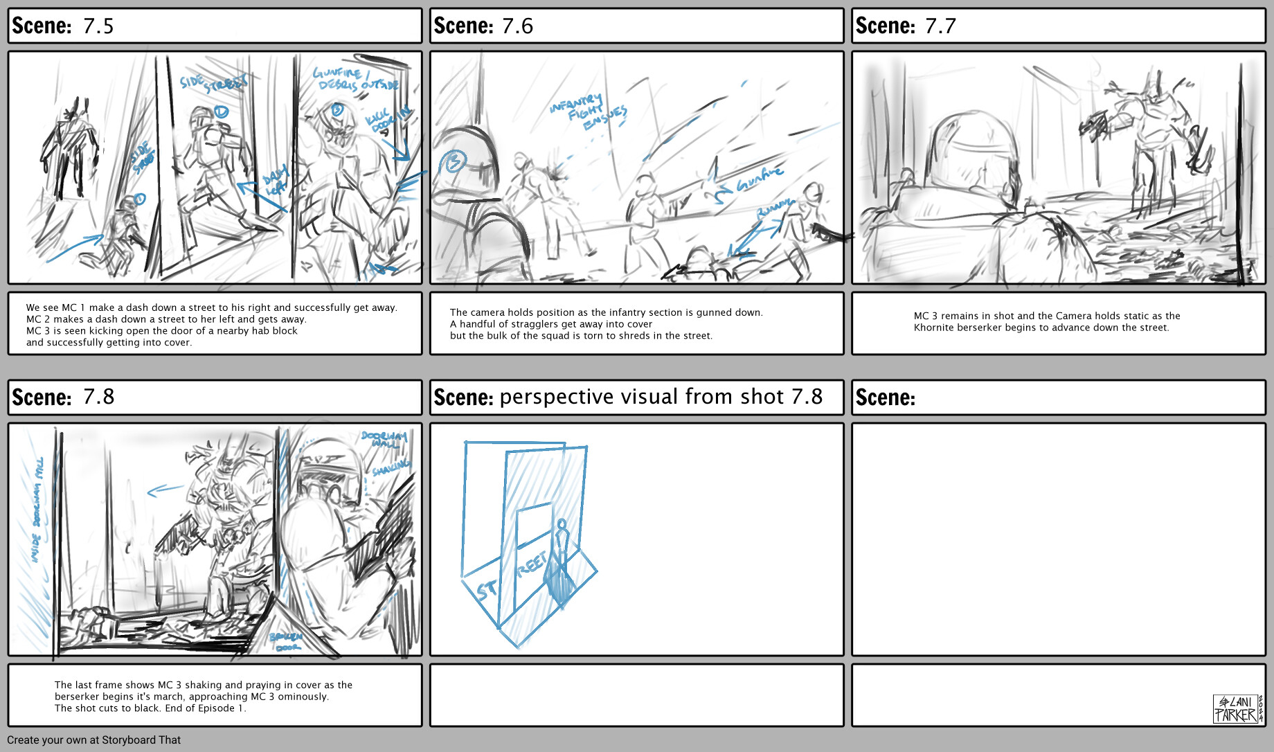 Lani Parker - [COMMISSION] Storyboard panels