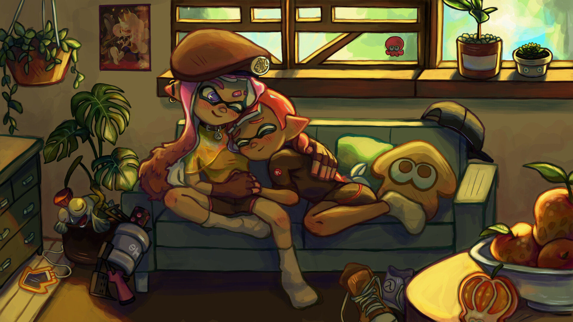 ArtStation - cuddle time - commission