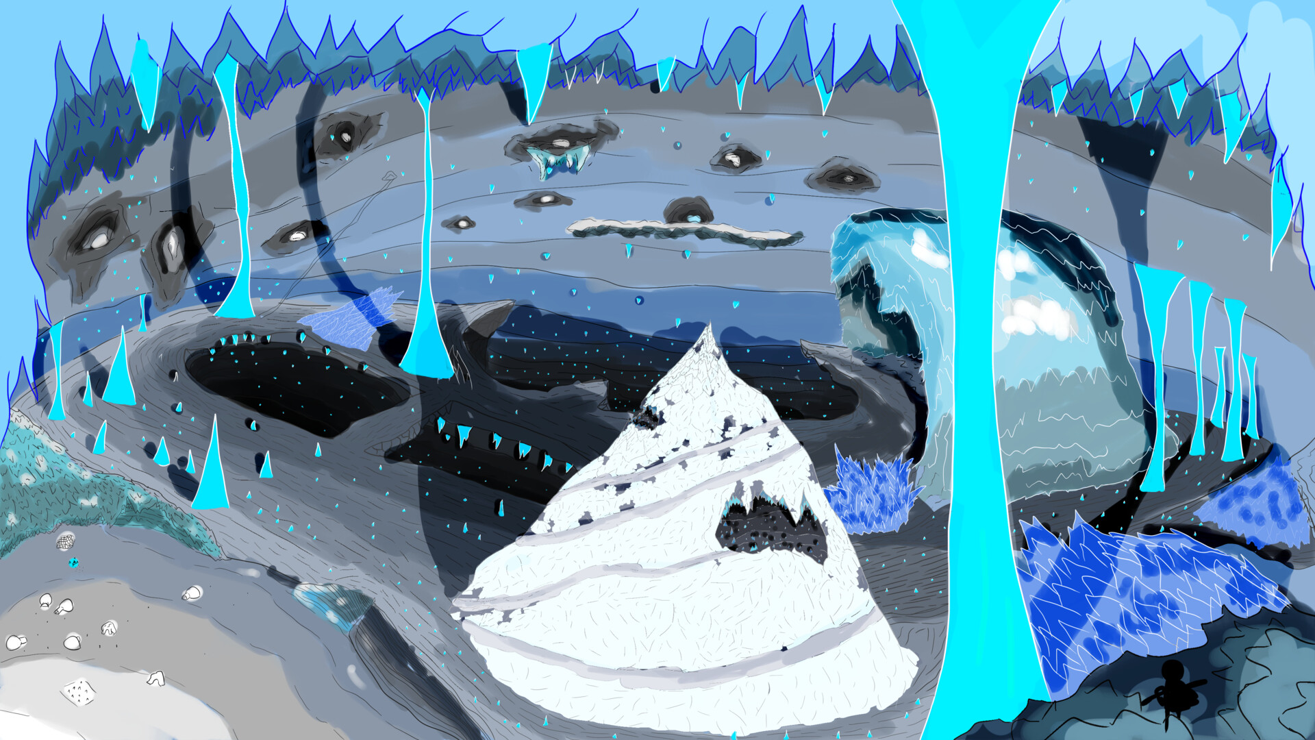 ArtStation - Underground Ice cavern