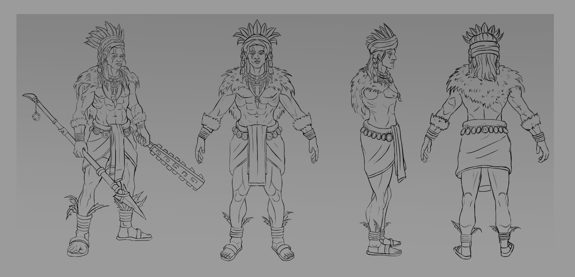 ArtStation - mayan male charecter sketch