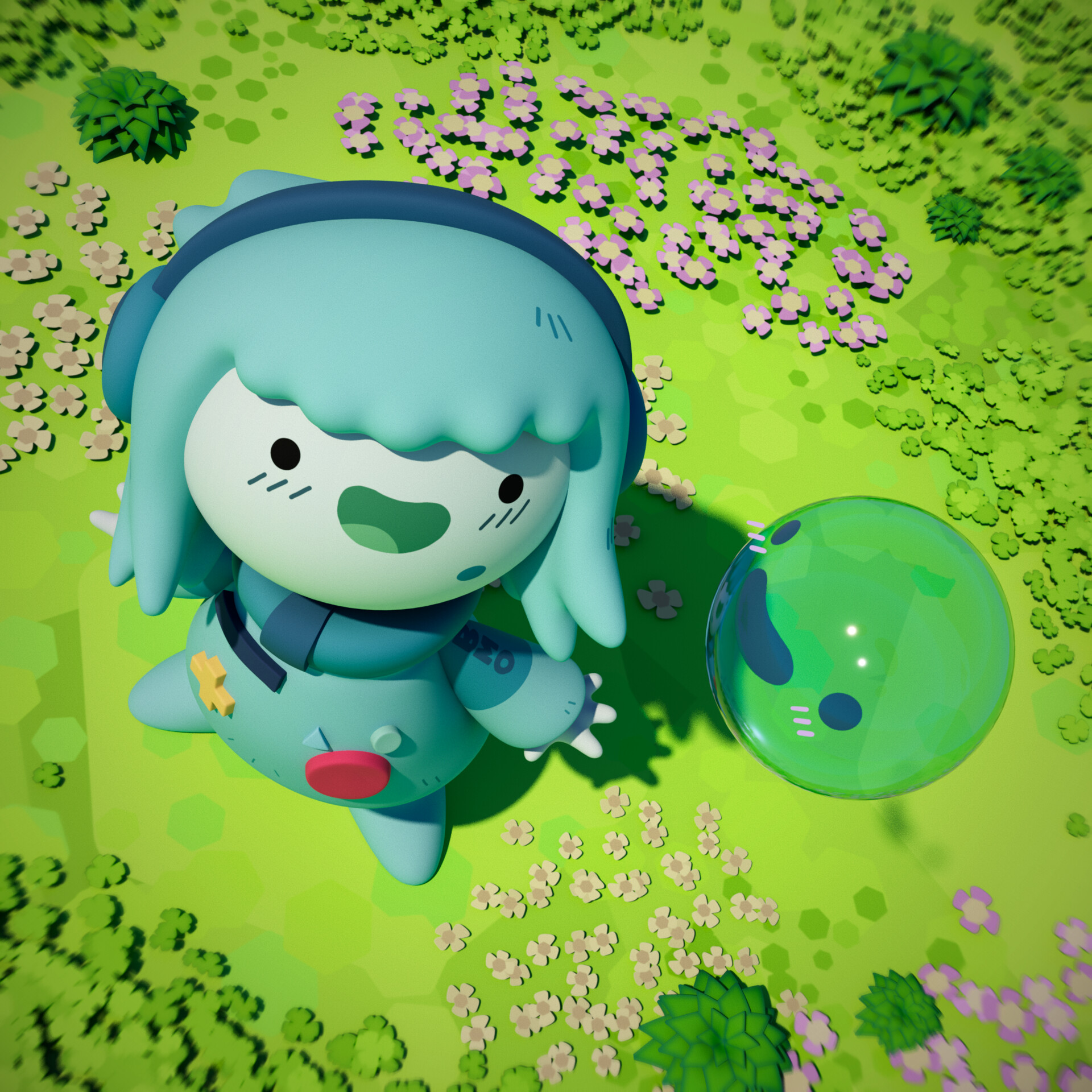 ArtStation - BMO and bubble / Based on @RealDazzen's design on twitter