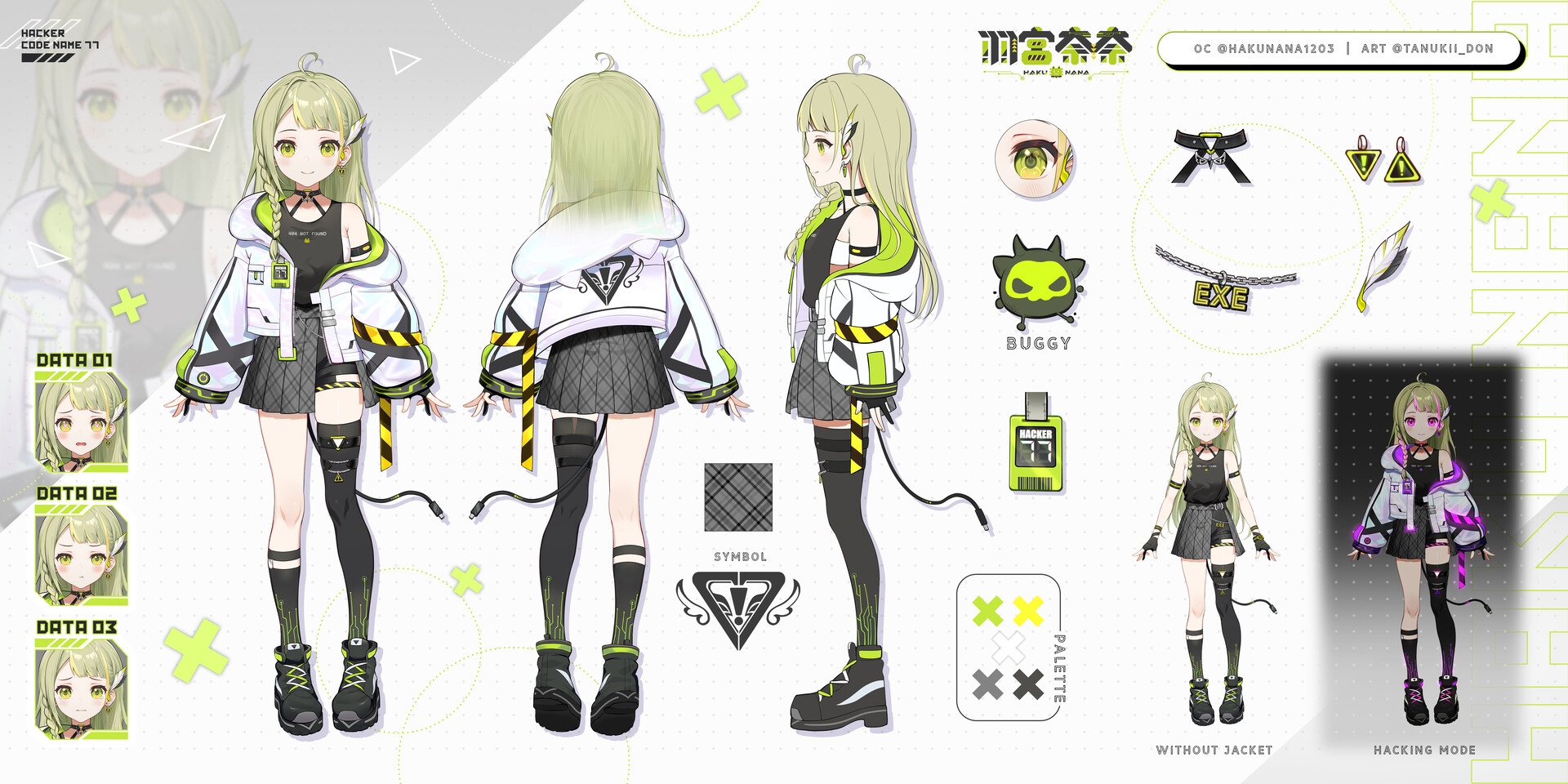 ArtStation - Haku Nana Vtuber Reference Design Sheet