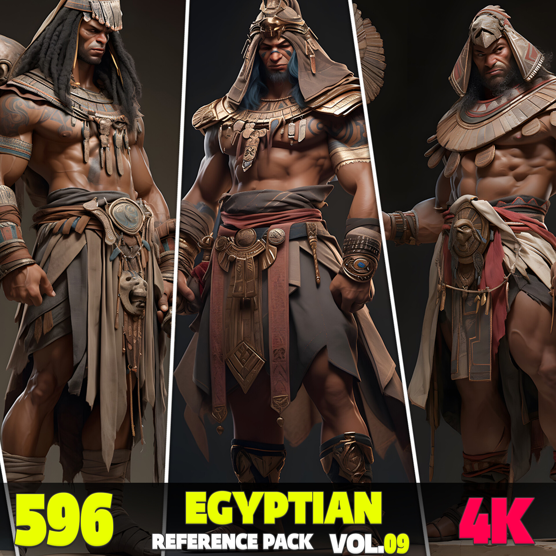 ArtStation - 596 4K Egyptian Warrior Reference Pack Vol.09
