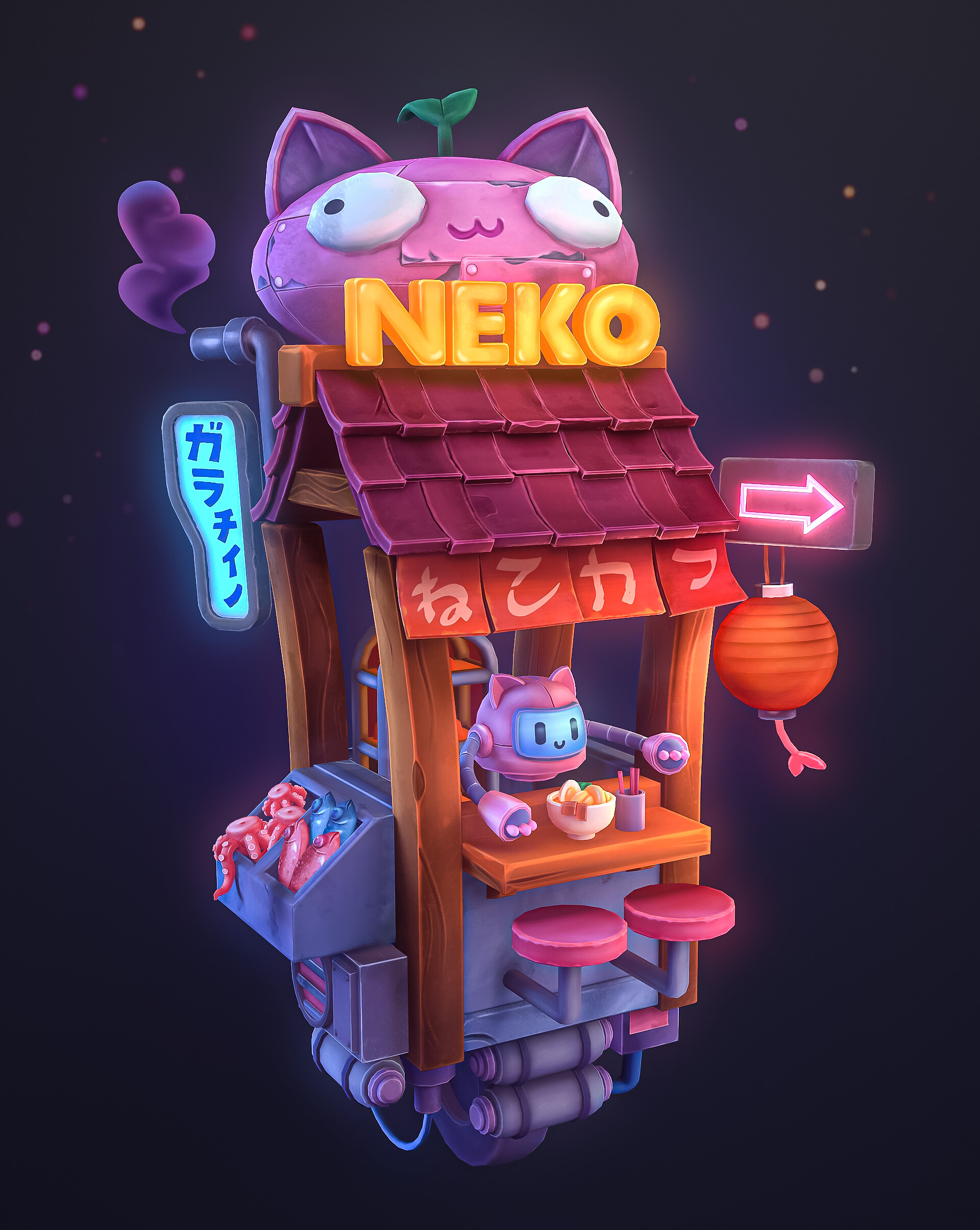 ArtStation - Neko Cafe