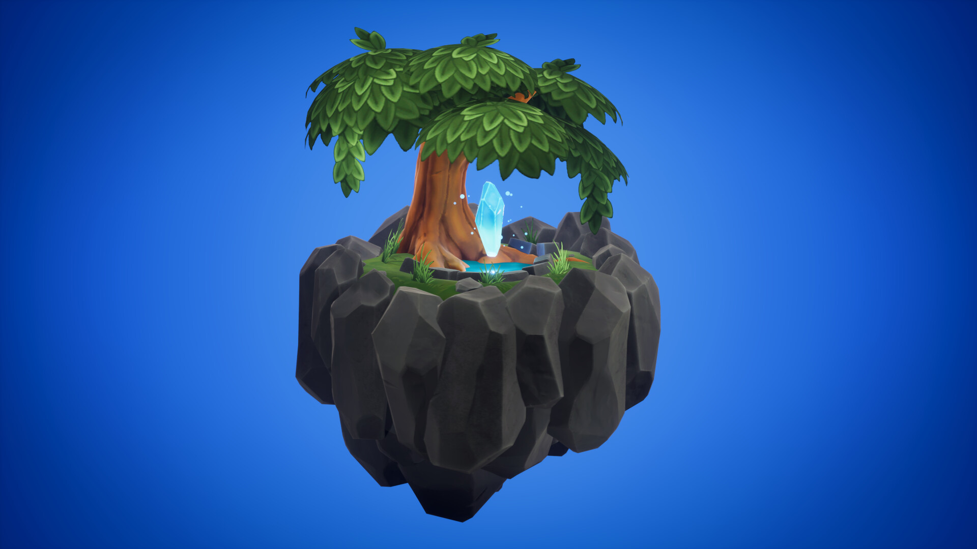 ArtStation - Stylized Floating Grotto