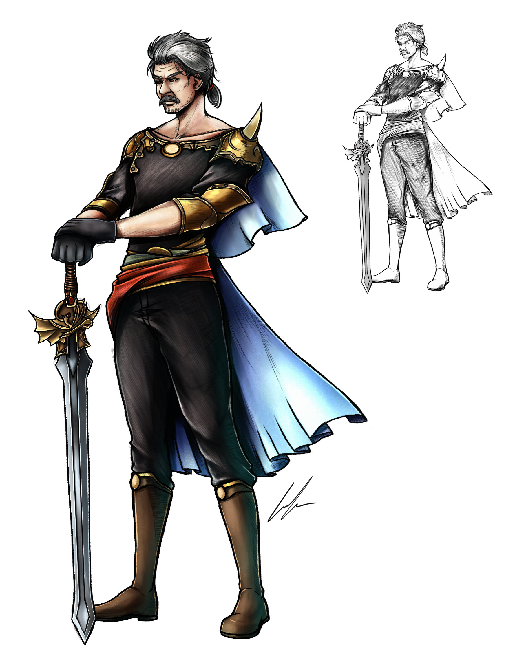 ArtStation - Dissidia Fanart - Galuf from Final Fantasy V