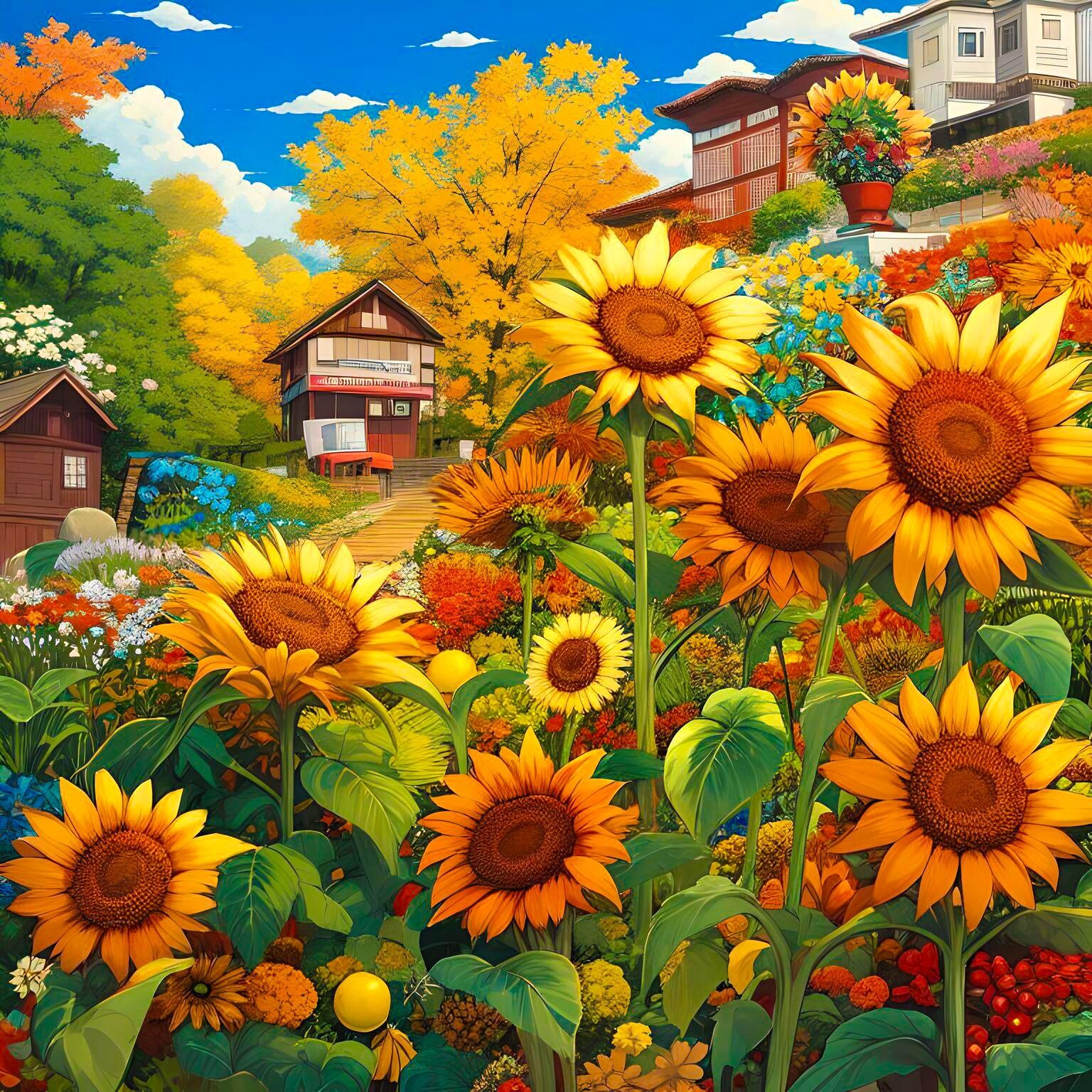 ArtStation - 2D Illustration Of Sunflower