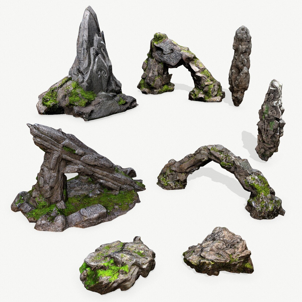 ArtStation - mossy rocks