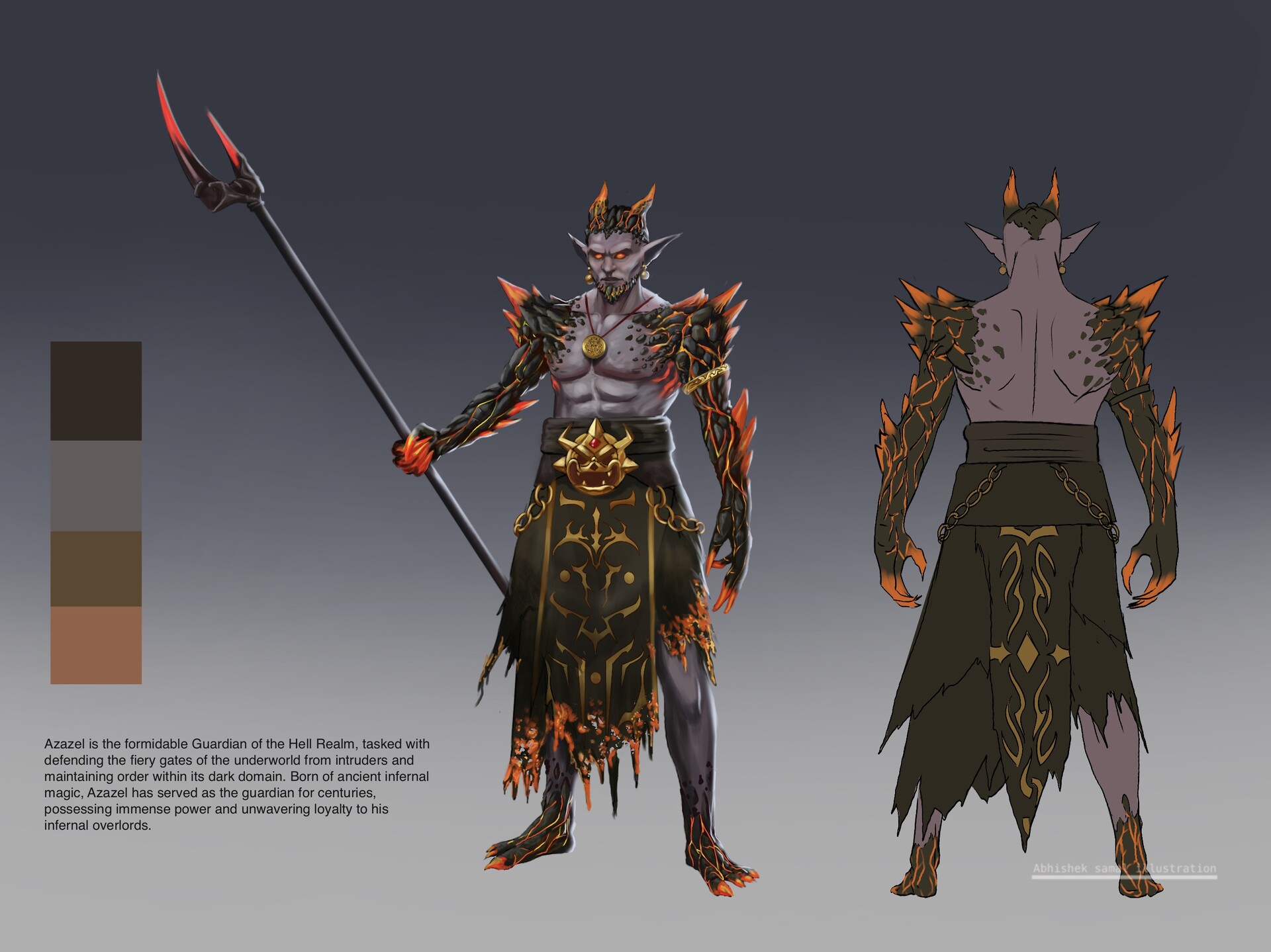 Abhishek Samal - character design: Azazel, Guardian of the Hell Realm