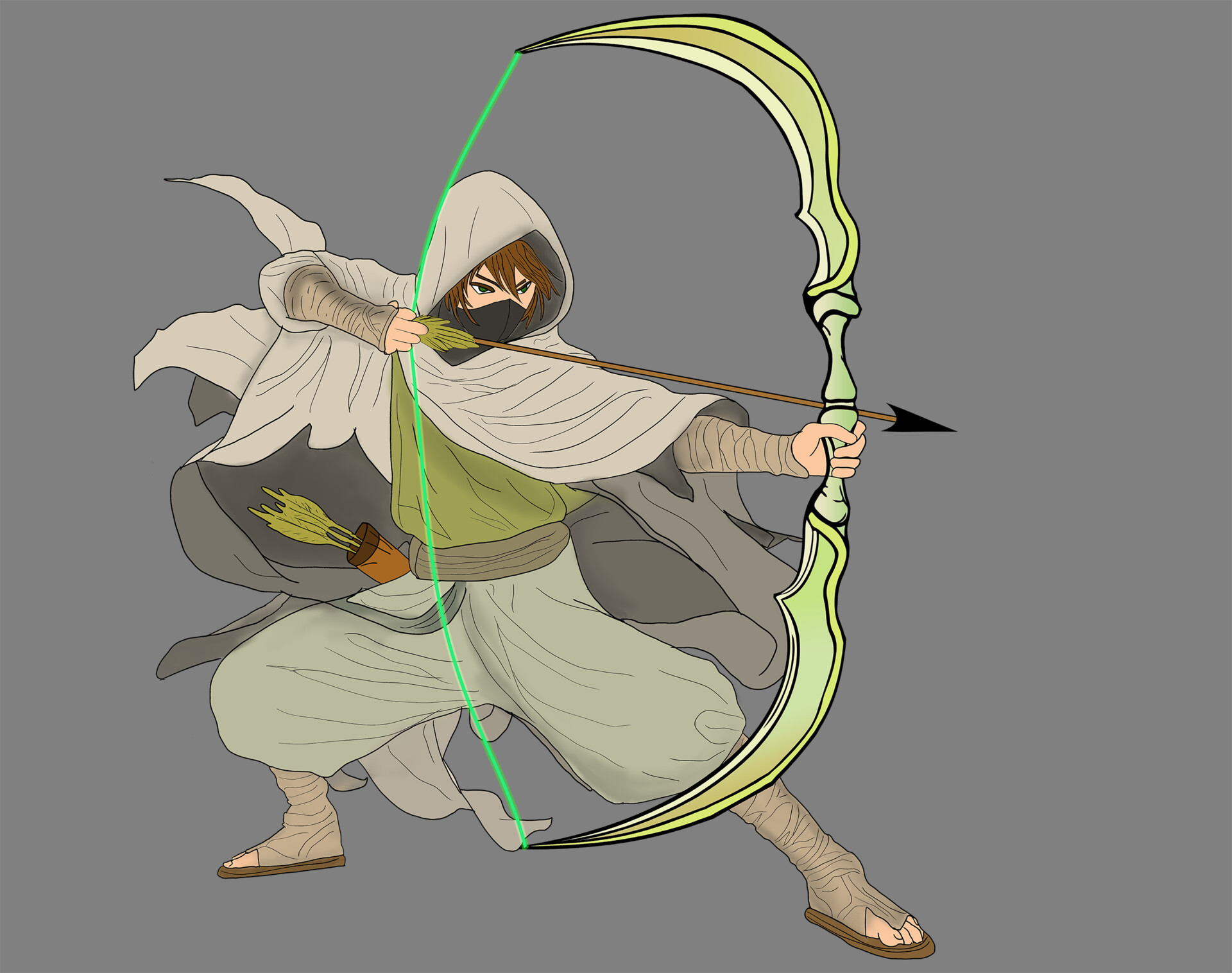 ArtStation - Assasin Archer with double blade bow