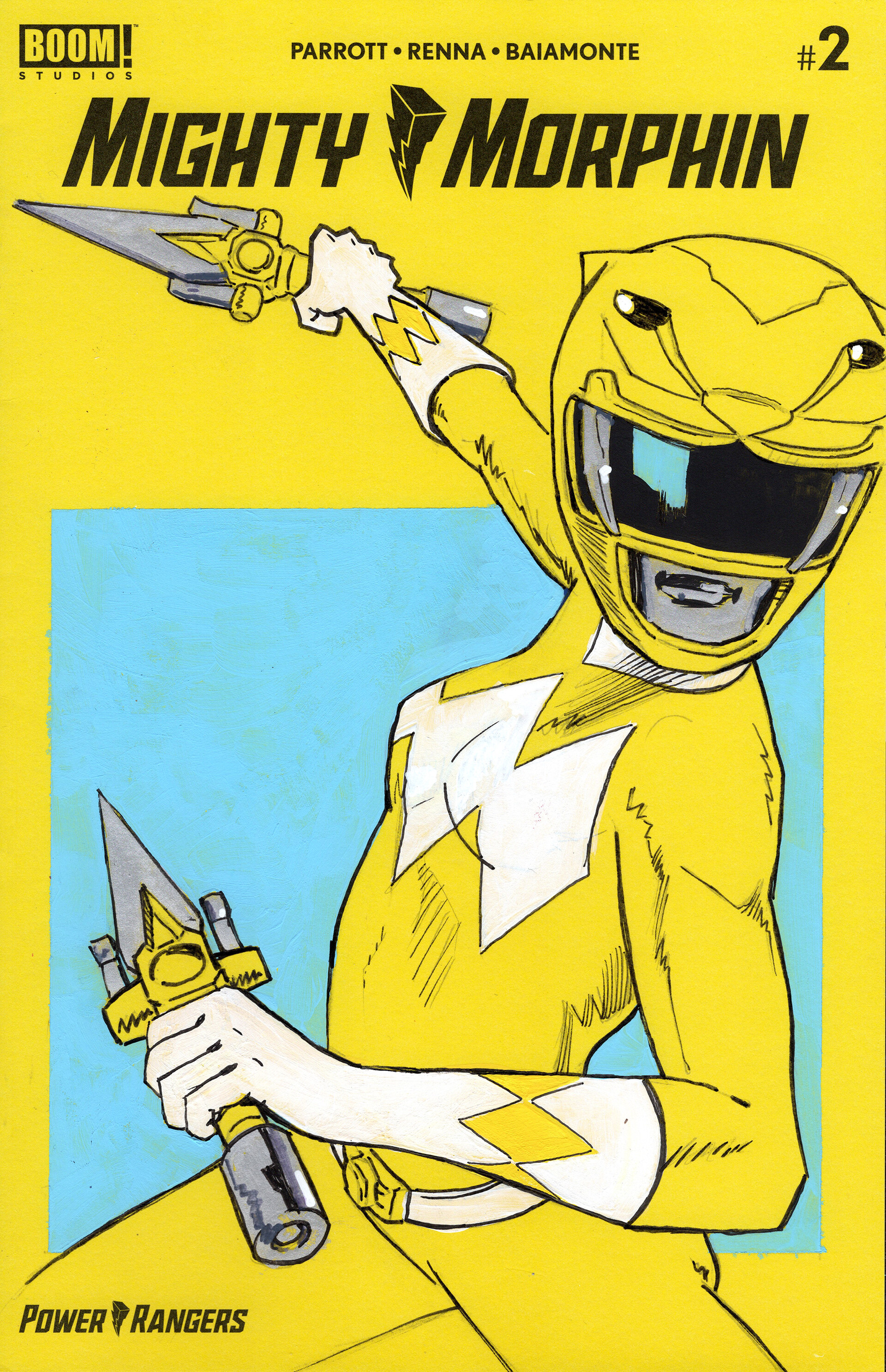 ArtStation - Mighty Morphin Power Ranger - Yellow Ranger - Sketch Cover