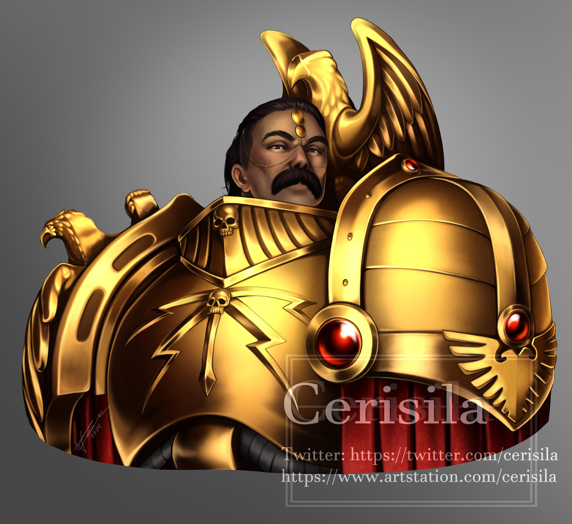 ArtStation - Adeptus Custodes Commission- Shield-Captain Kahraman