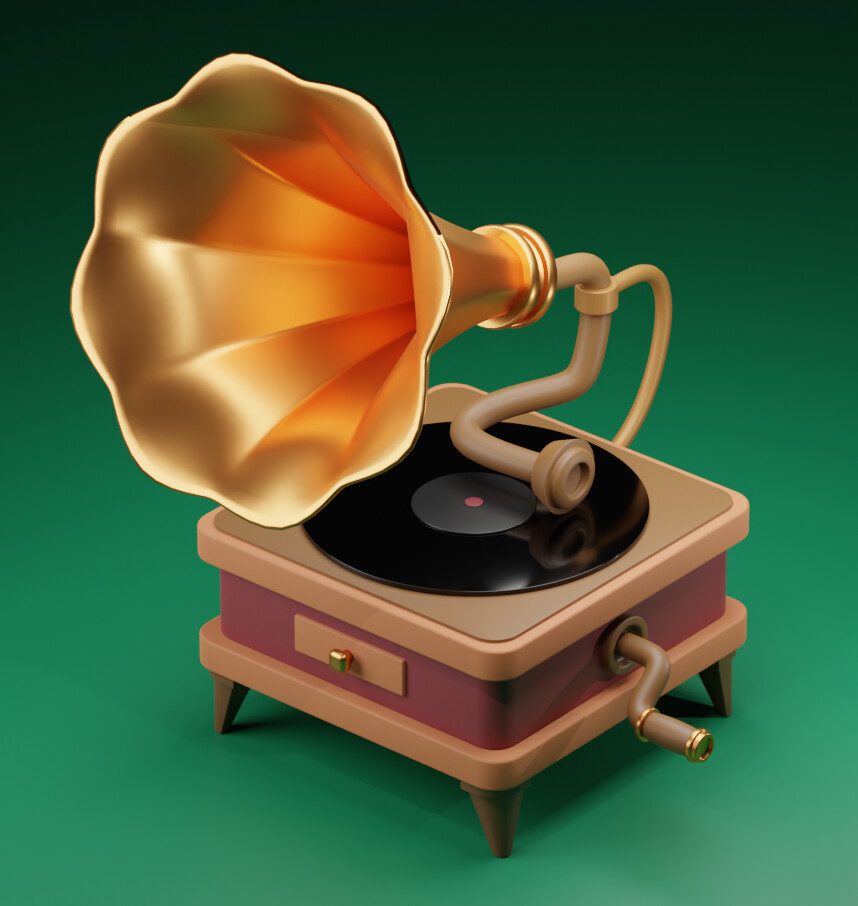 ArtStation - Low Poly Gramophone