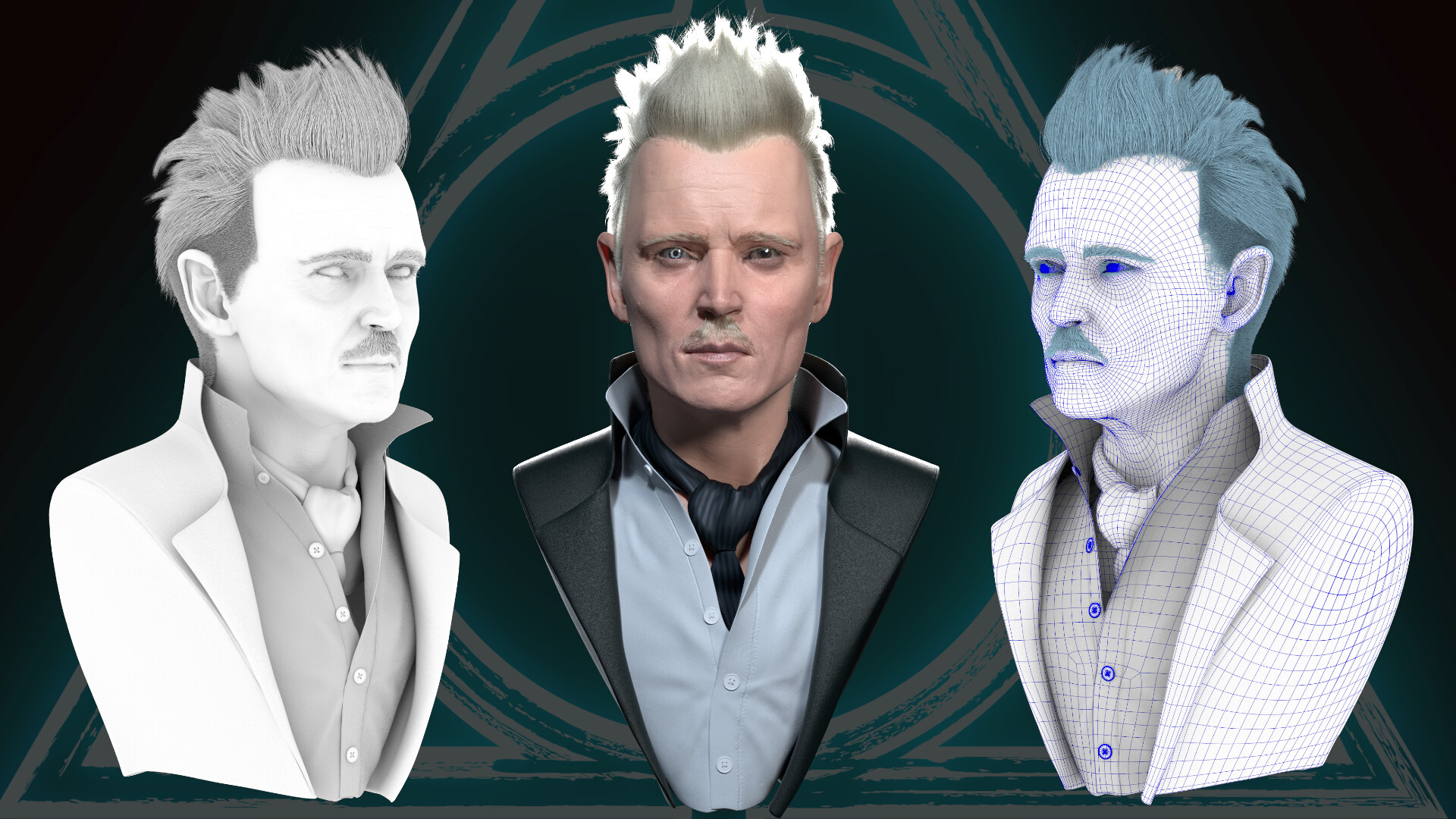 ArtStation - Johnny Depp as Grindelwald from the Fantastic Beasts series