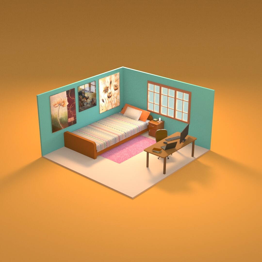 ArtStation - Isometric Bedroom