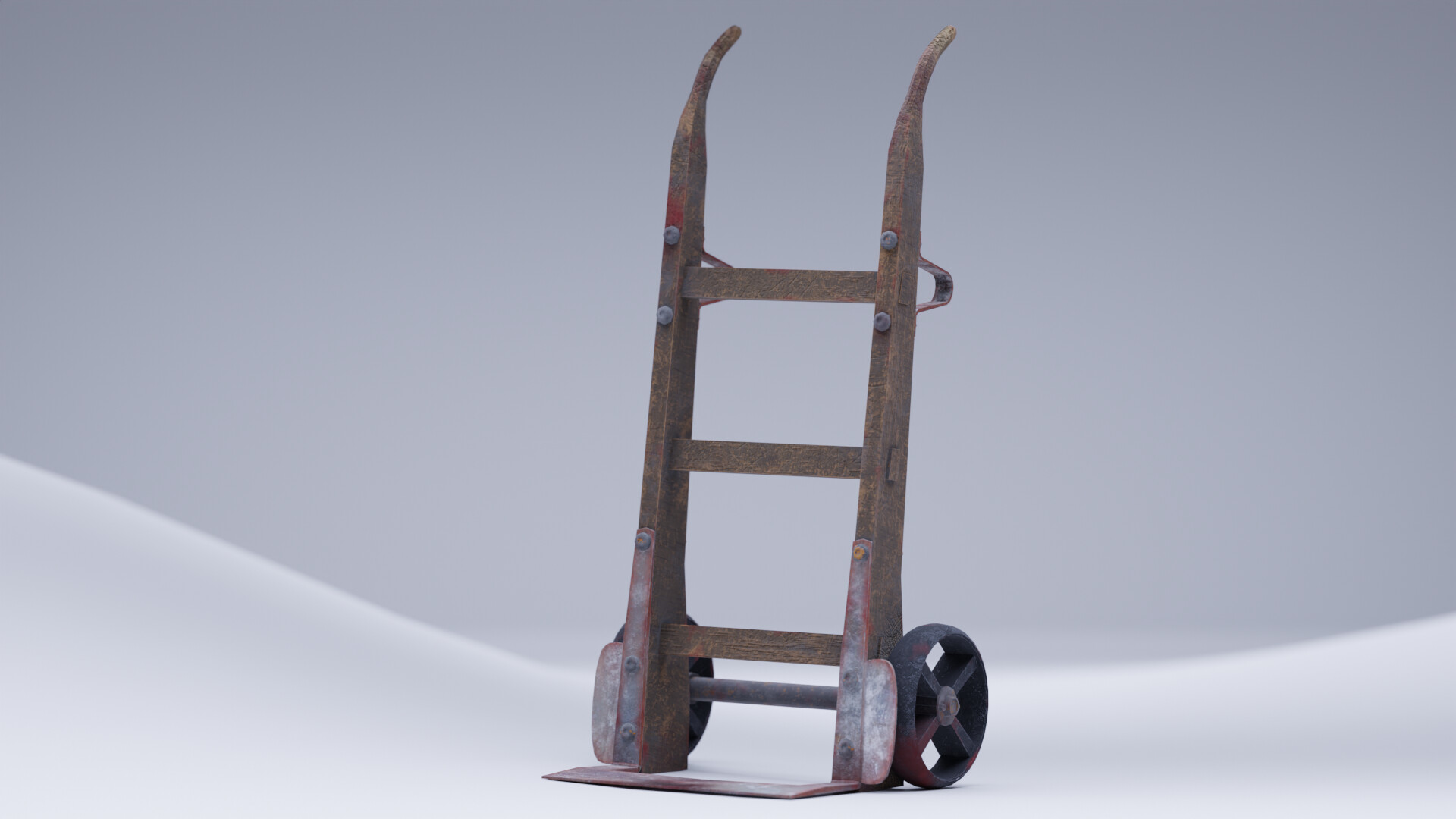 ArtStation - Old wooden hand truck prop