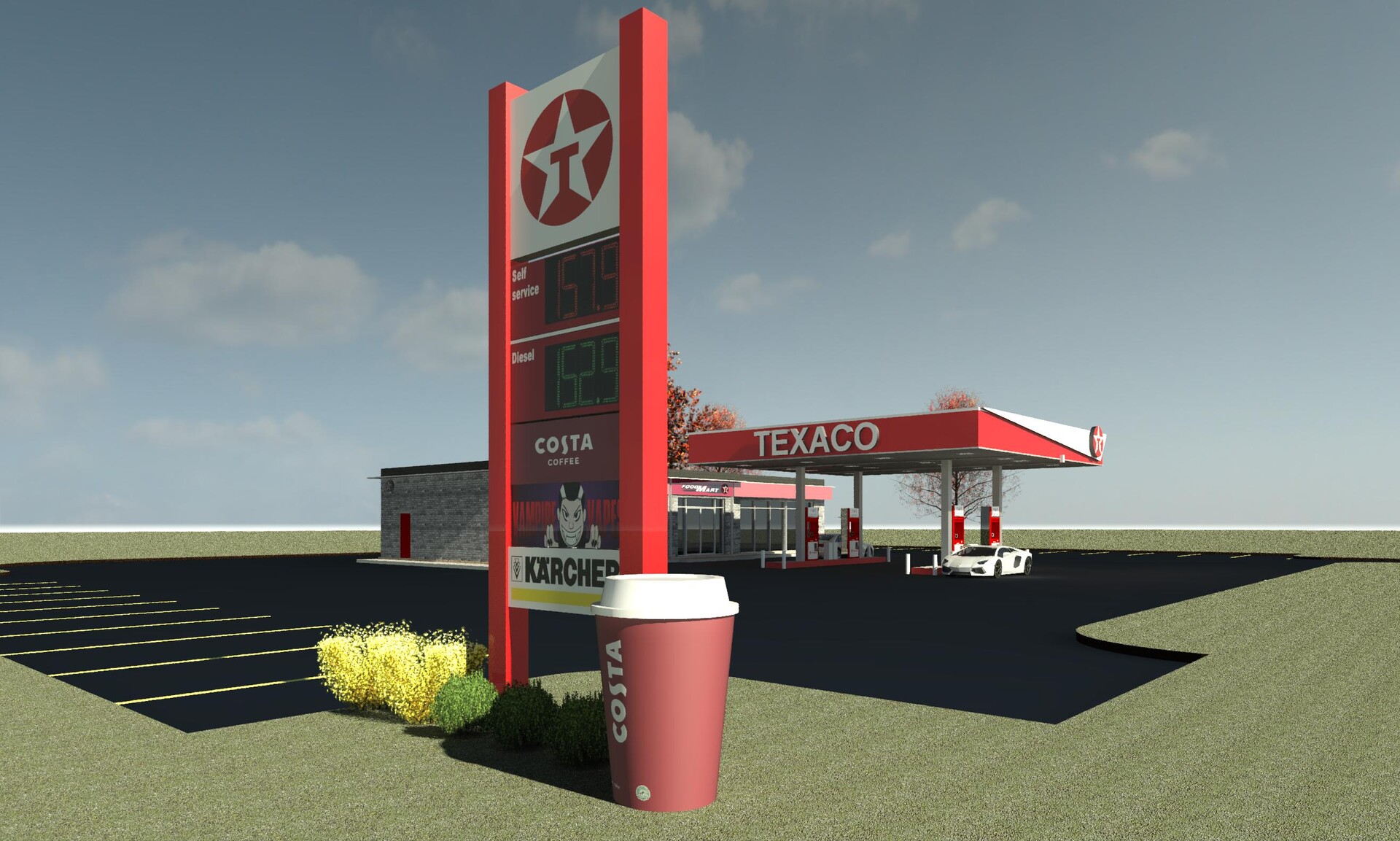 ArtStation - 3D Revit Station De Gaz / Gas Station