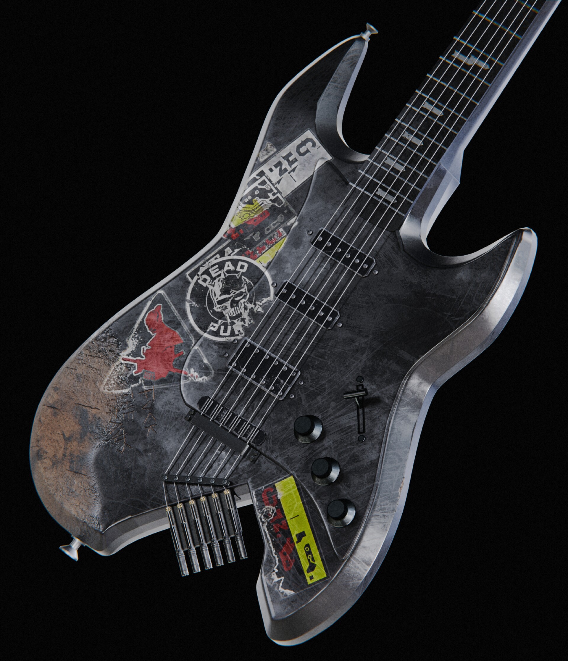 ArtStation - Cyberpunk 2077 // Johnny Silverhand's Guitar