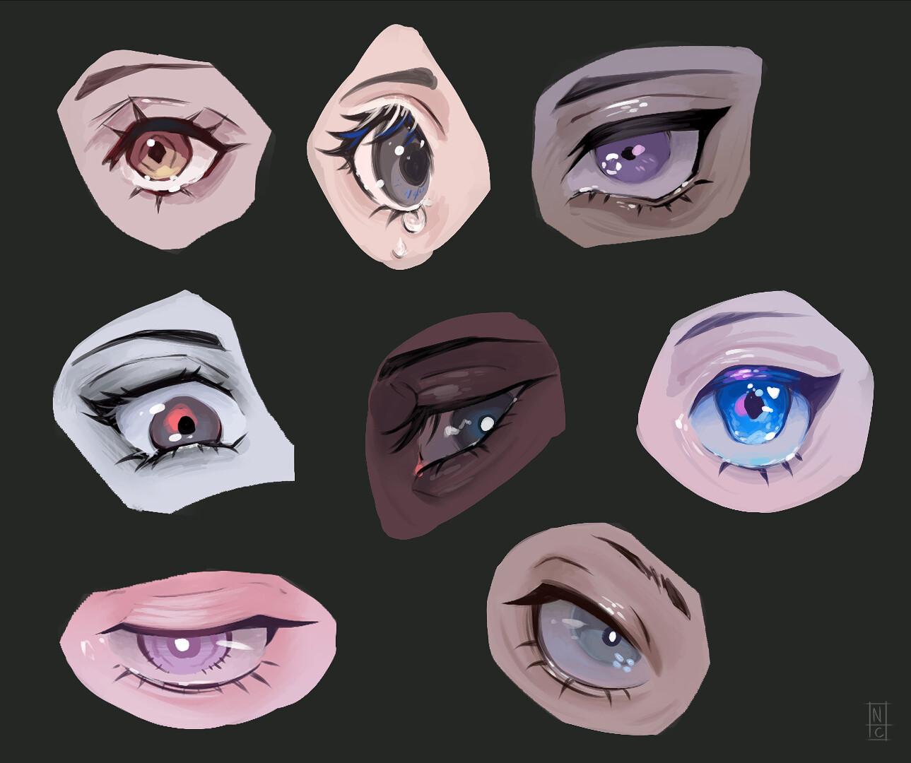 ArtStation - Quick Anime Eyes Sketches