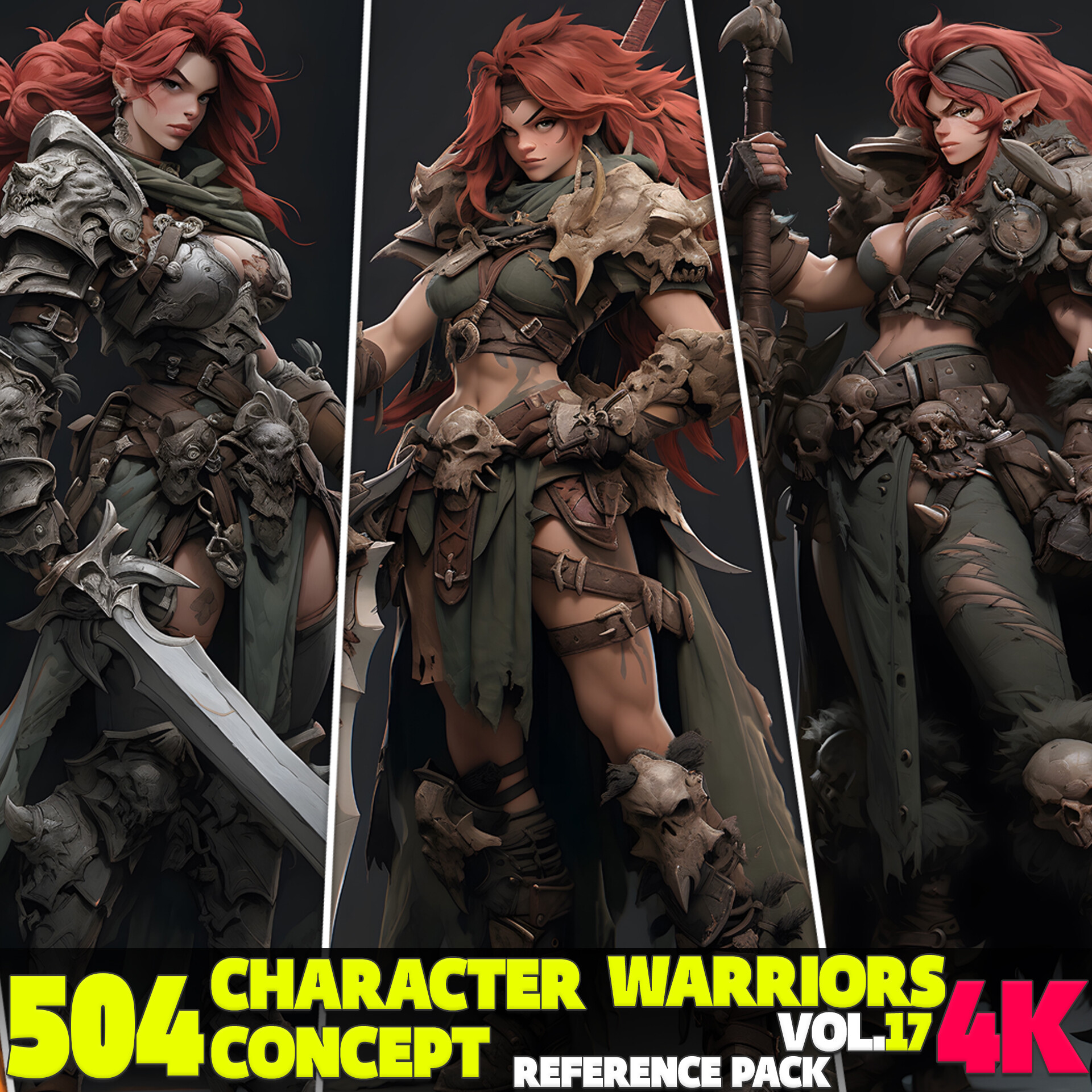 ArtStation - 504 4K Character Concept Warrior Reference Pack Vol.17