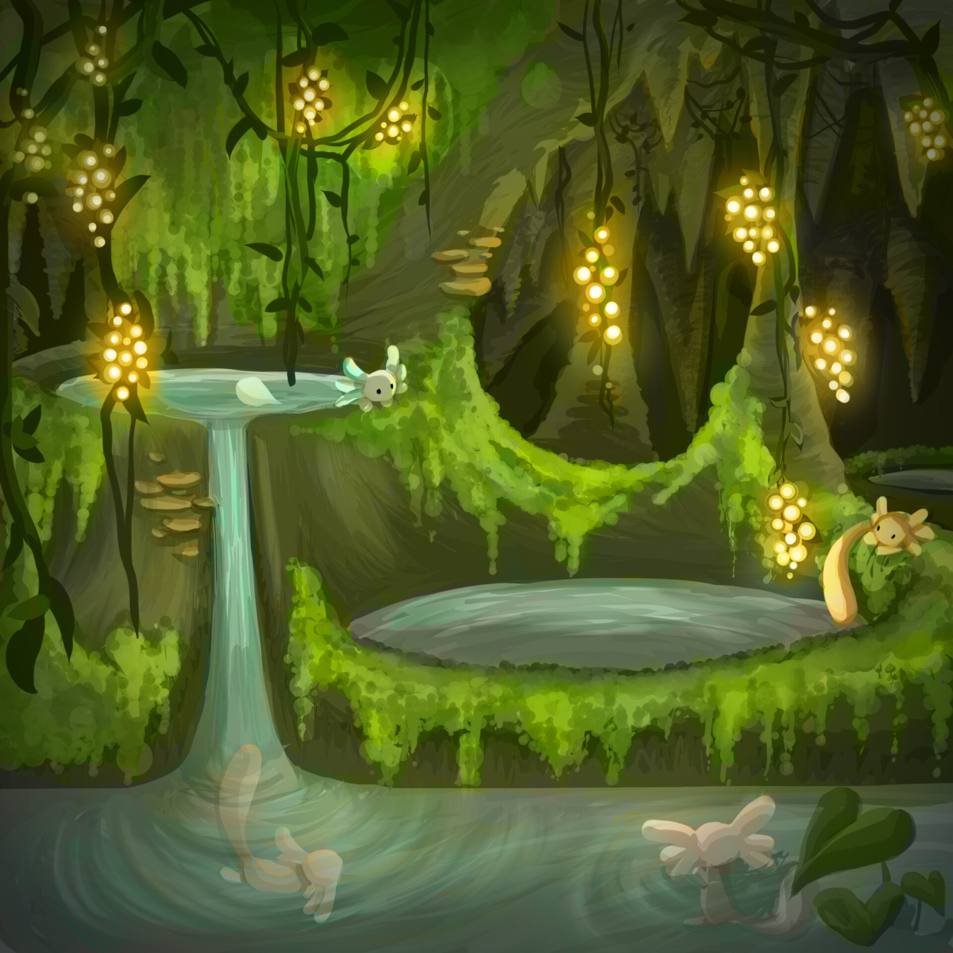 ArtStation - Axolotl cave