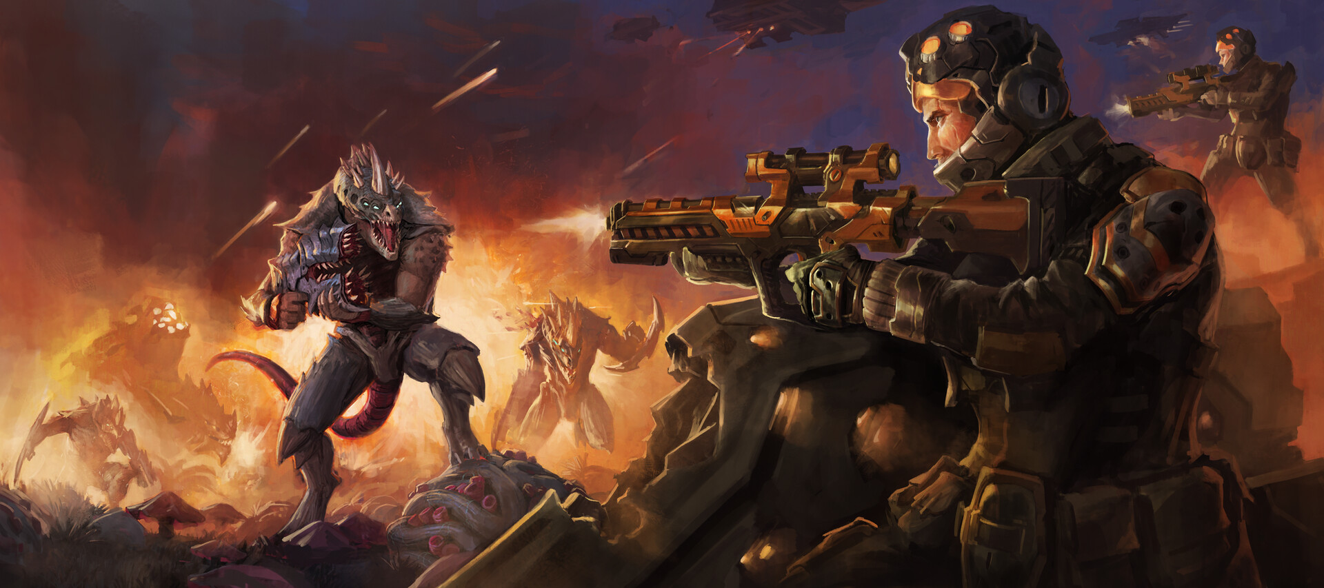 ArtStation - Human Defense Force vs. Alien Hives