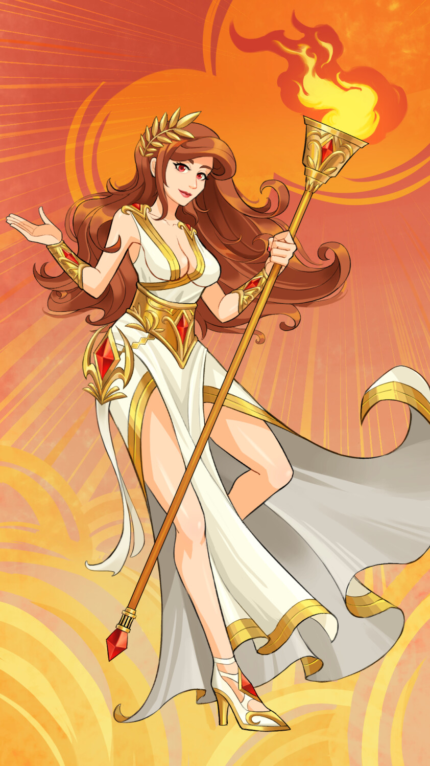 hestia drawing with color