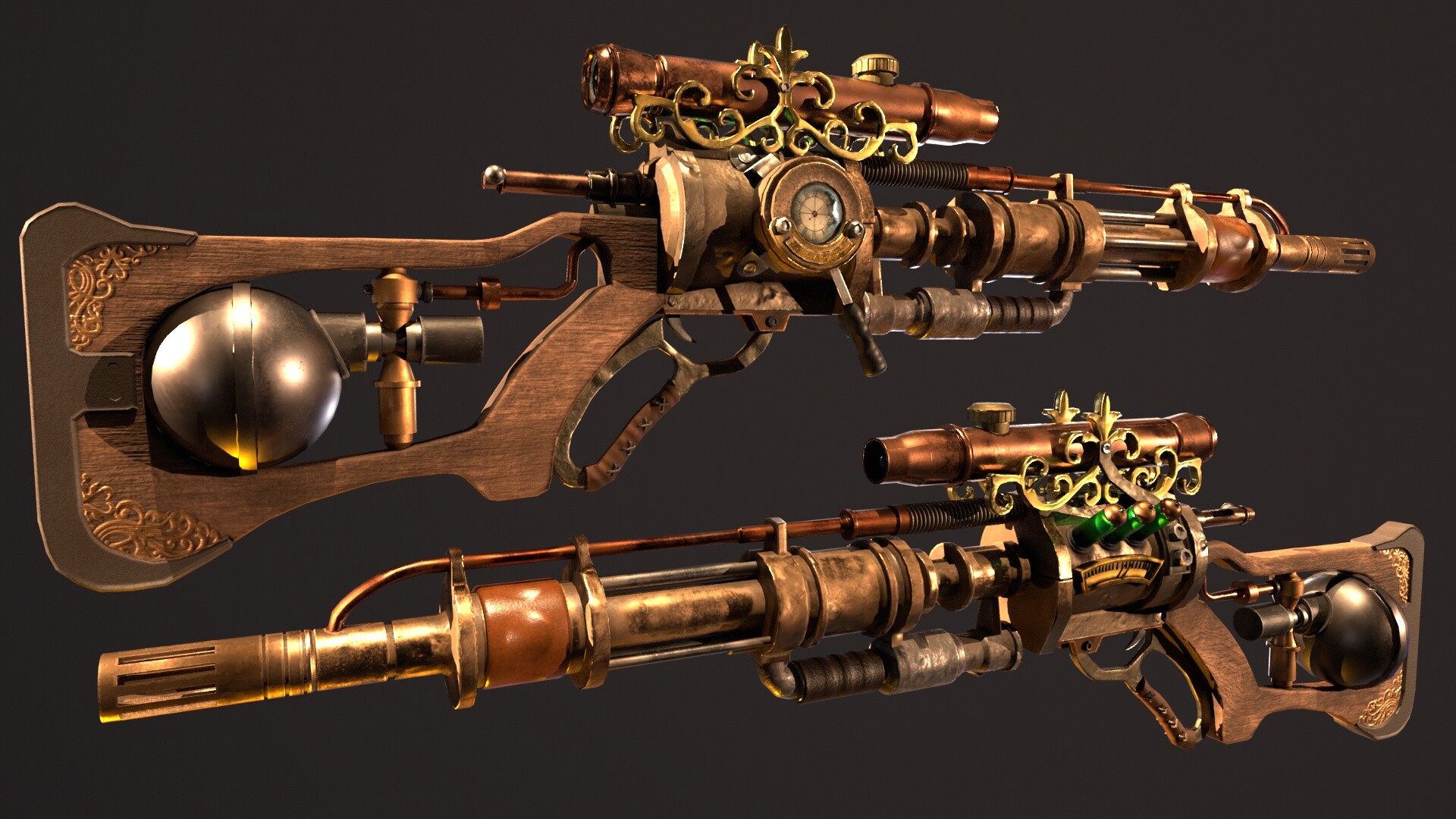 ArtStation - Steampunk Lever Action Rifle